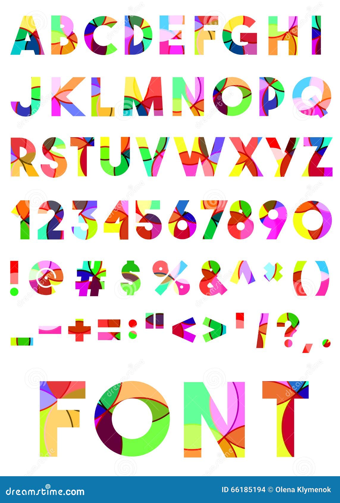 Colored Alphabet Letters With Bloated Outline Cartoon Vector ...