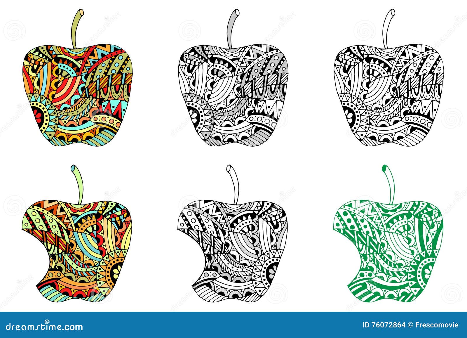 Decorative colored apple stock illustration. Illustration of design ...