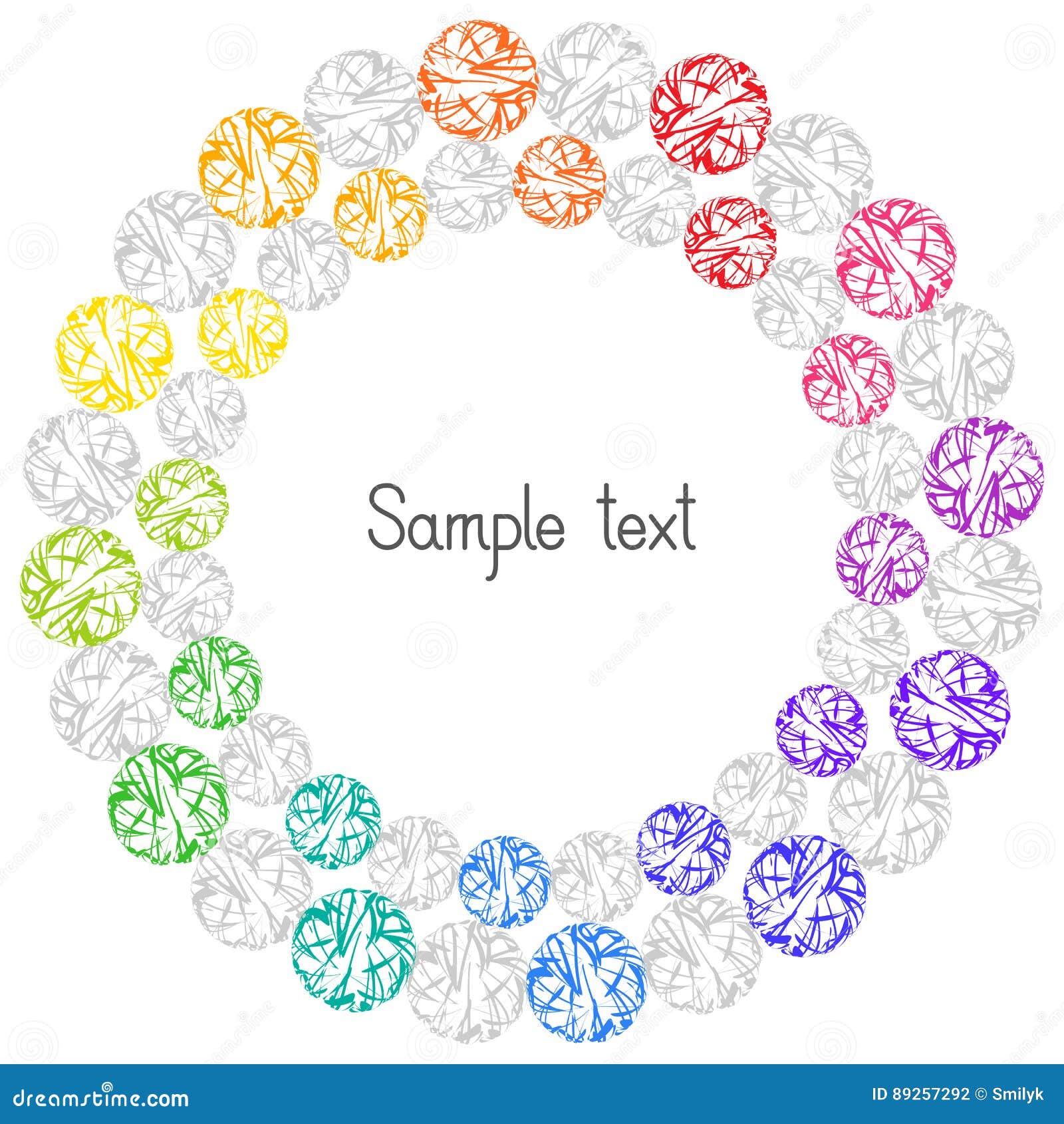 Decorative Colorful Element Circular Frame For Text Stock Vector