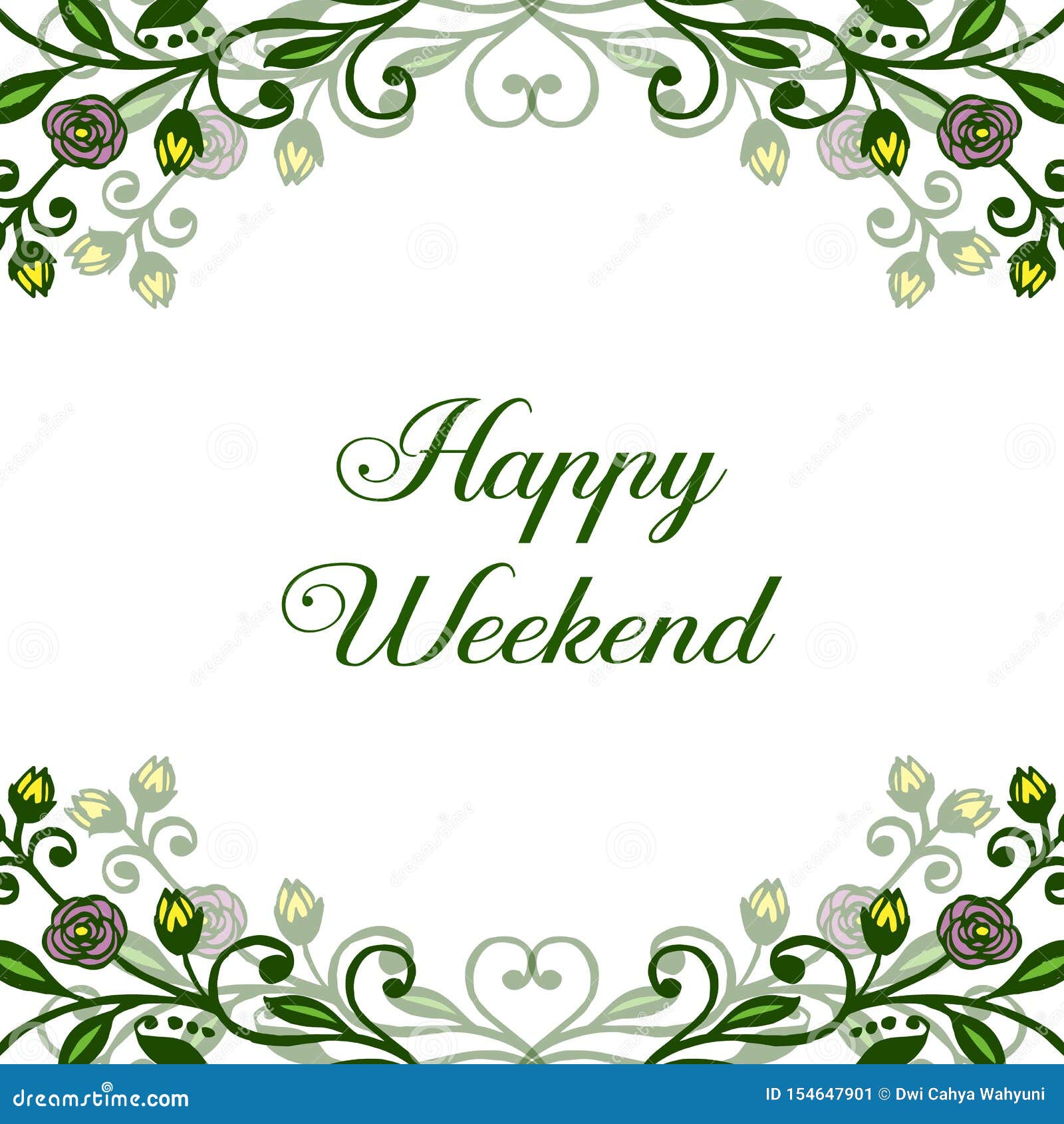 Decorative of Colorful Flower Frame, for Design of Various Lettering of ...