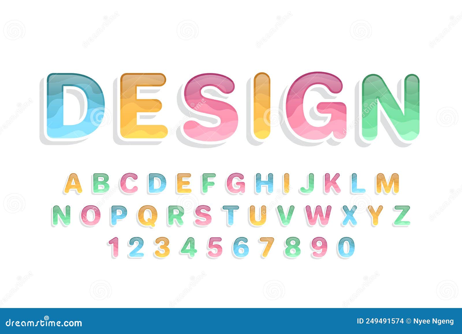 Decorative Colorful Font and Alphabet Stock Vector - Illustration of ...