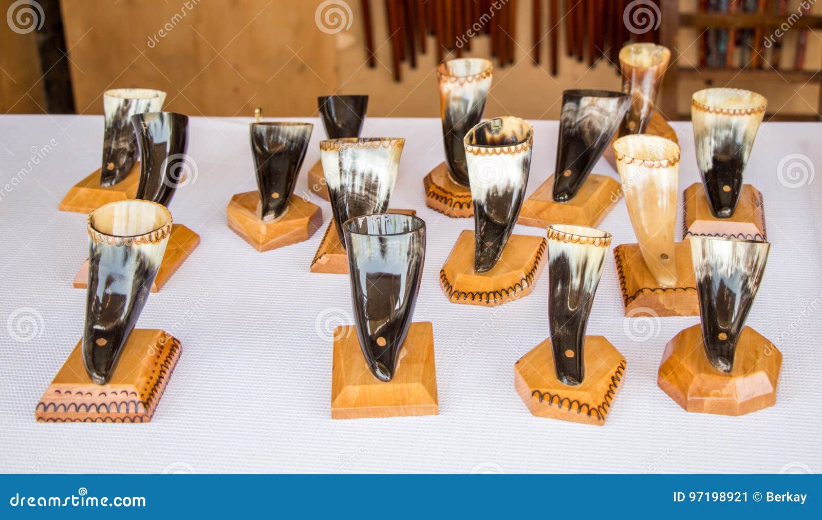 Decorative Colorful Horns with Metal Stock Image - Image of animal ...