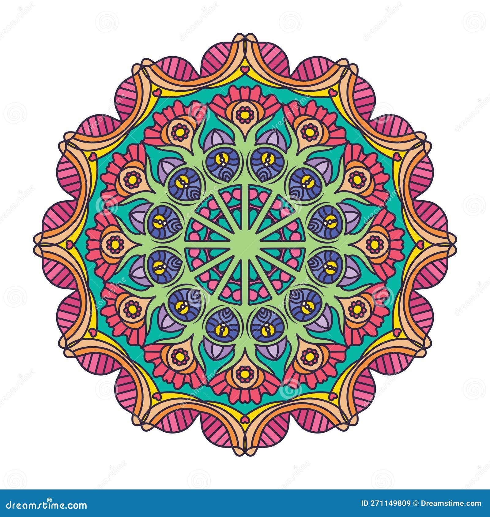 Decorative Colorful Mandala Pattern Design Stock Vector - Illustration ...