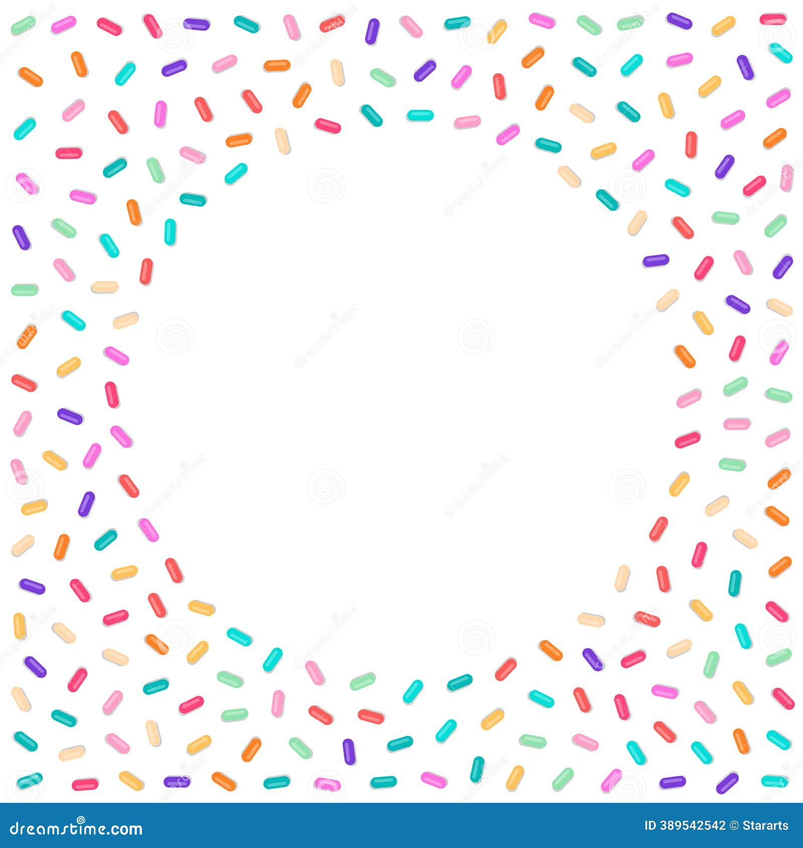 Sprinkle Pattern. Rainbow Dotted Lines On White Background. Small Dash ...