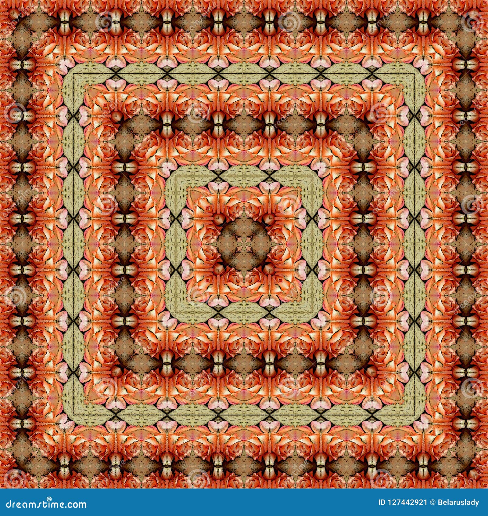 Decorative Colorful Tile Pattern Squares Design. Stock Illustration ...