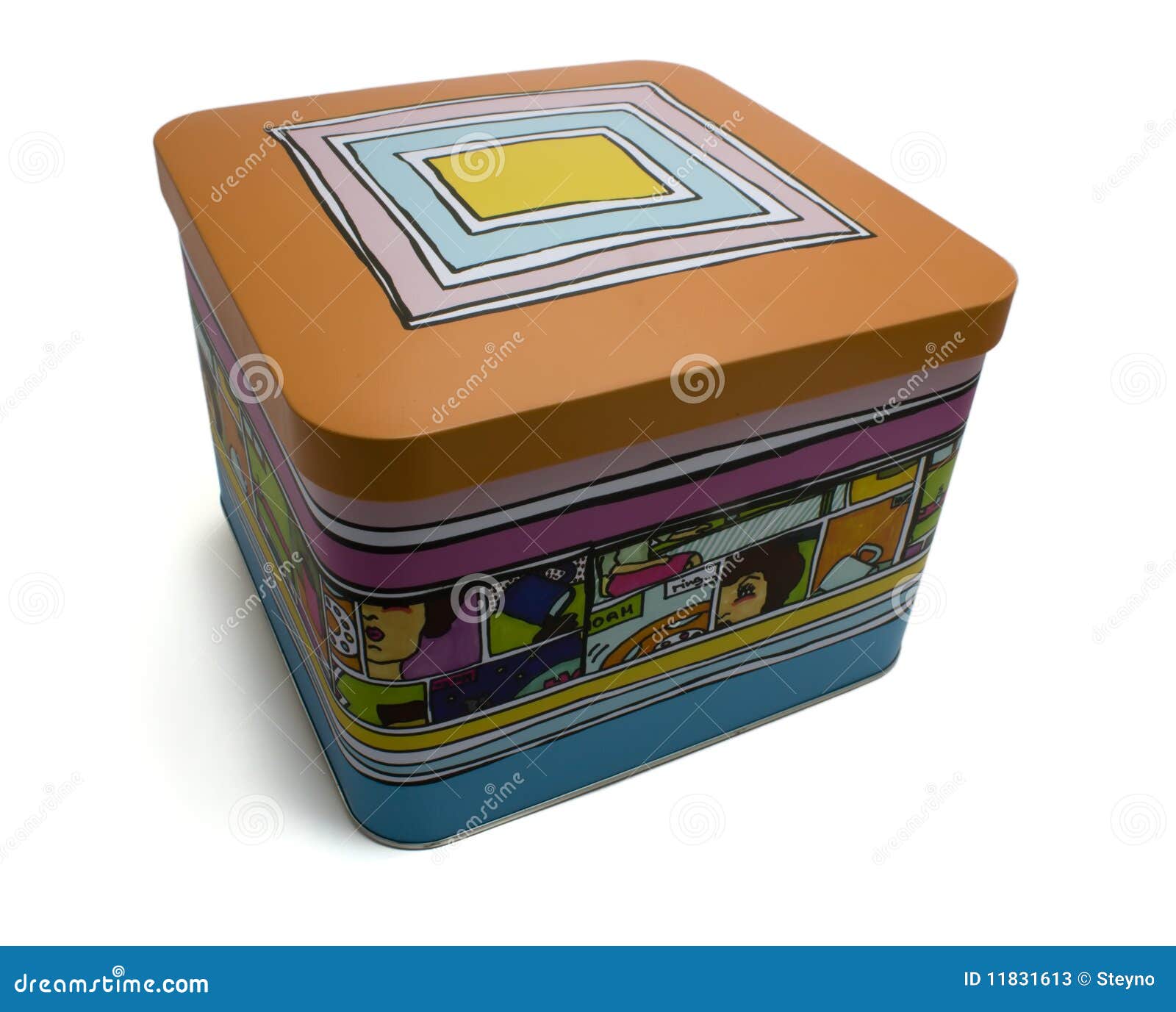 Decorative Colorful Tin Box Stock Image - Image of packaging, storage ...