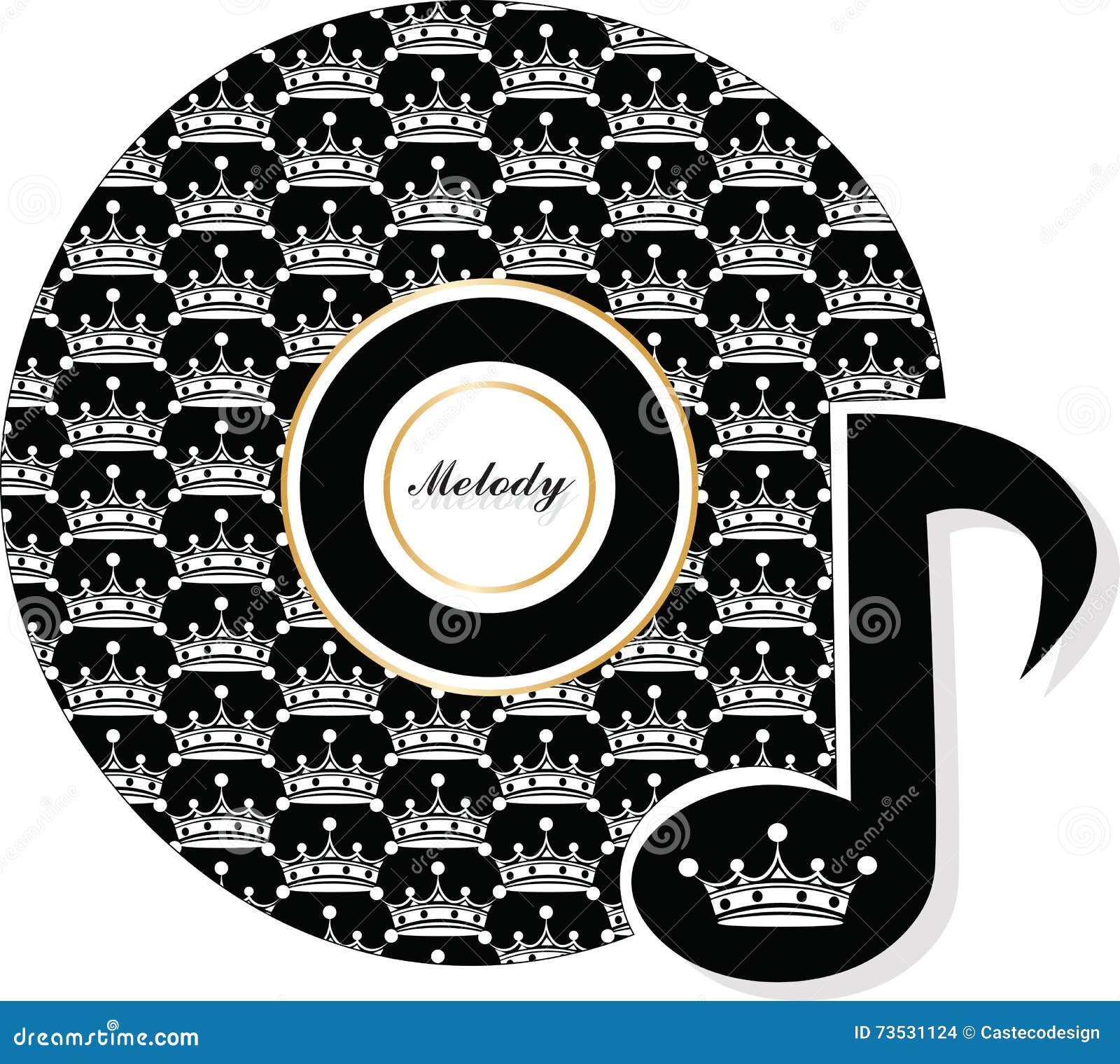Decorative Colorful Vector Crown Filled with Musical Notes Stock Vector ...