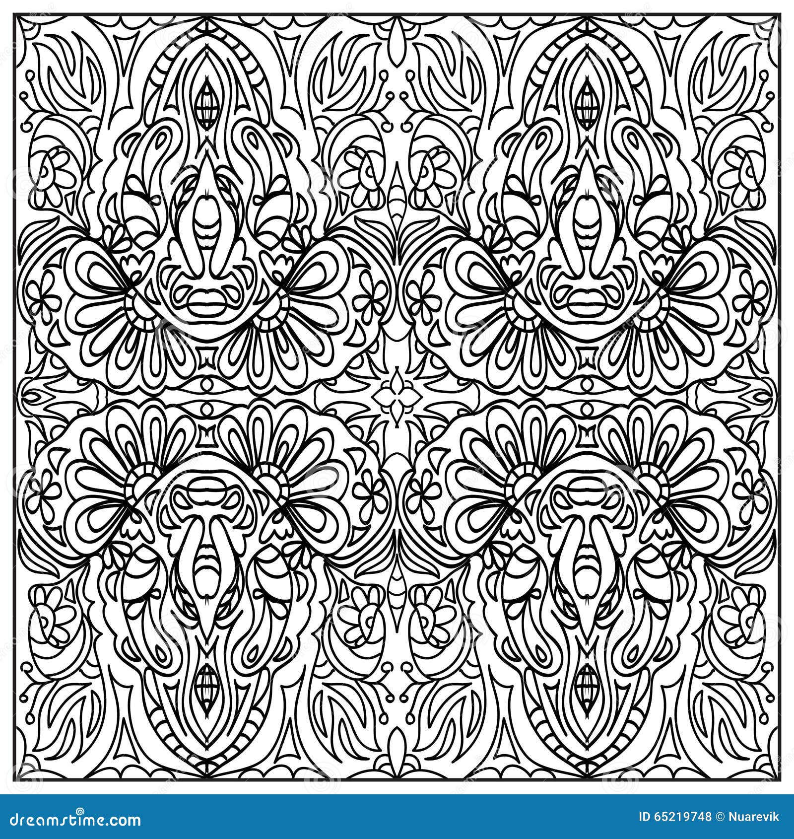 Decorative coloring page stock illustration. Illustration of ethnic ...