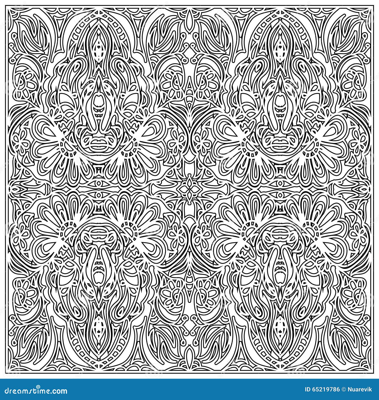 Decorative coloring page stock illustration. Illustration of fabric ...