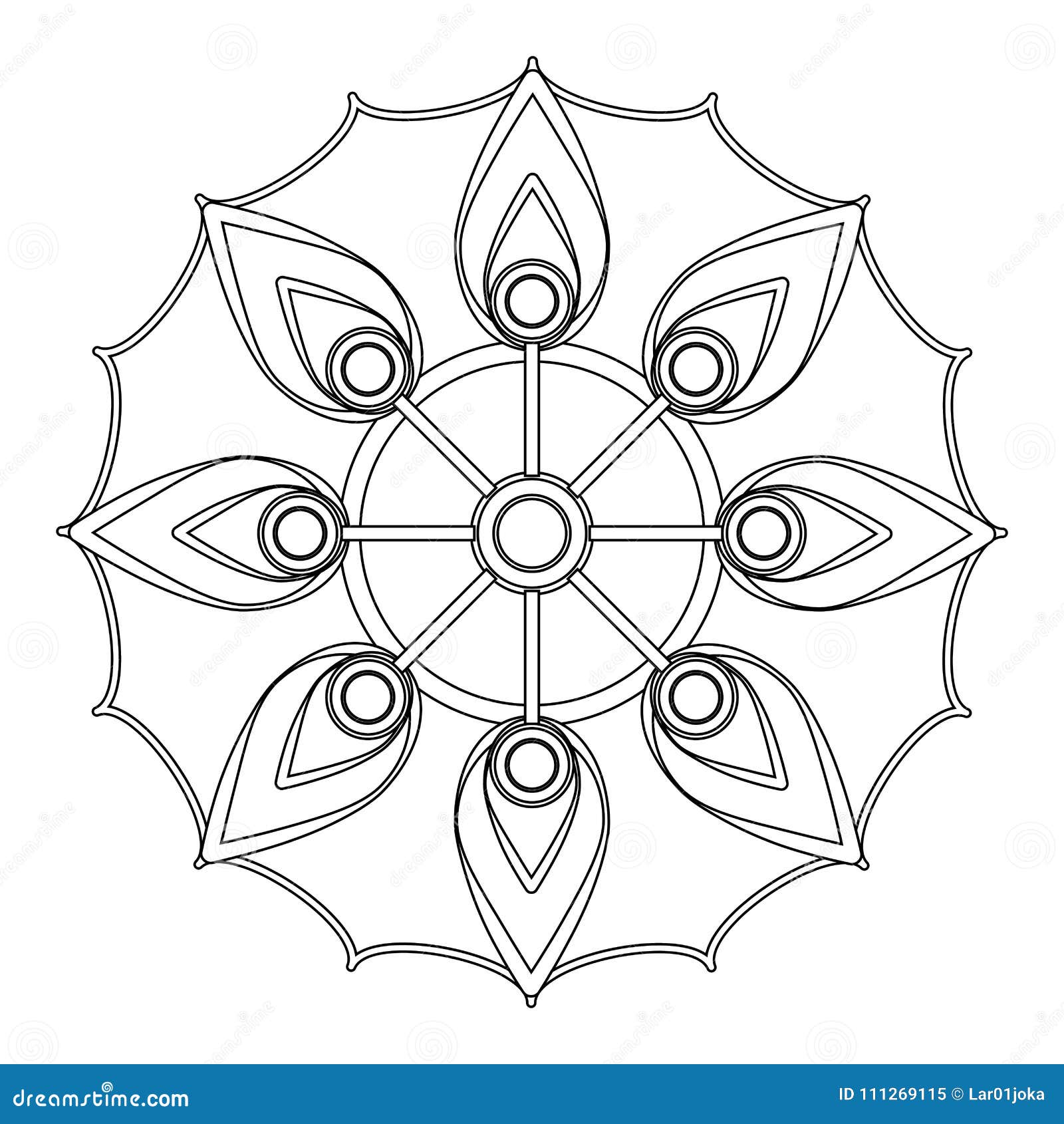 Decorative Colorless Mandala Stock Vector - Illustration of isolated ...
