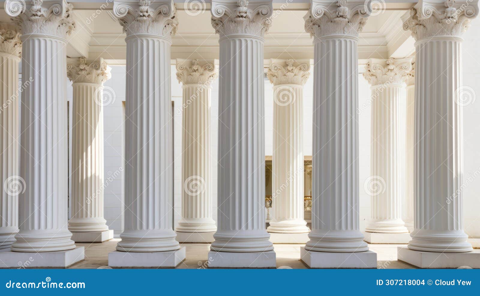 Decorative Columns in a Neoclassical Structure Stock Illustration ...