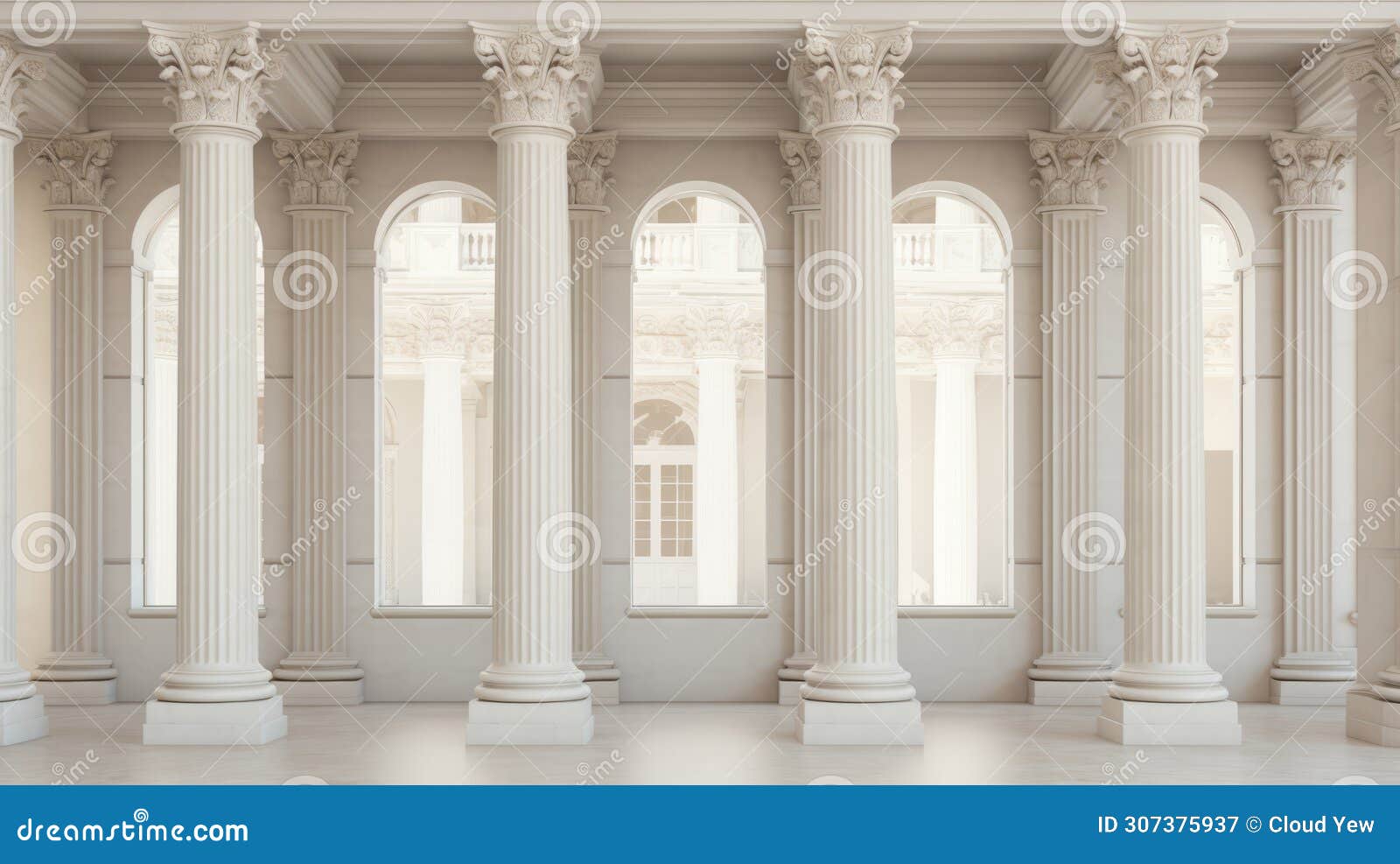 Decorative Columns in a Neoclassical Structure Stock Illustration ...