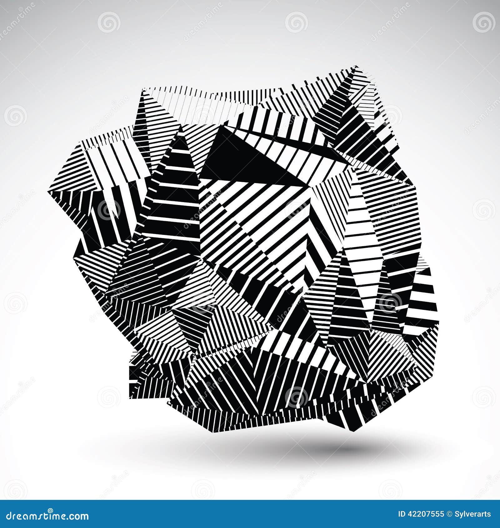 Multifaceted Asymmetric Contrast Figure With Parallel Lines. Striped ...