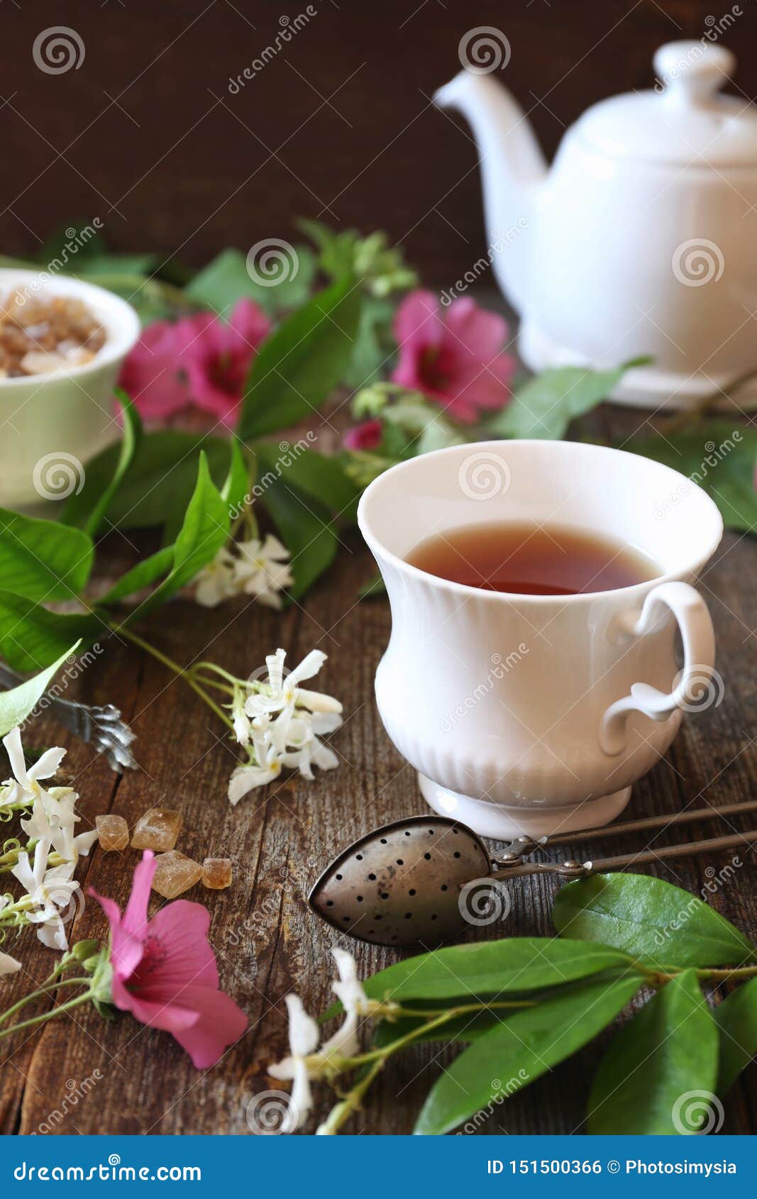 Decorative Composition of Vintage Style: Romantic Tea Drinking with ...