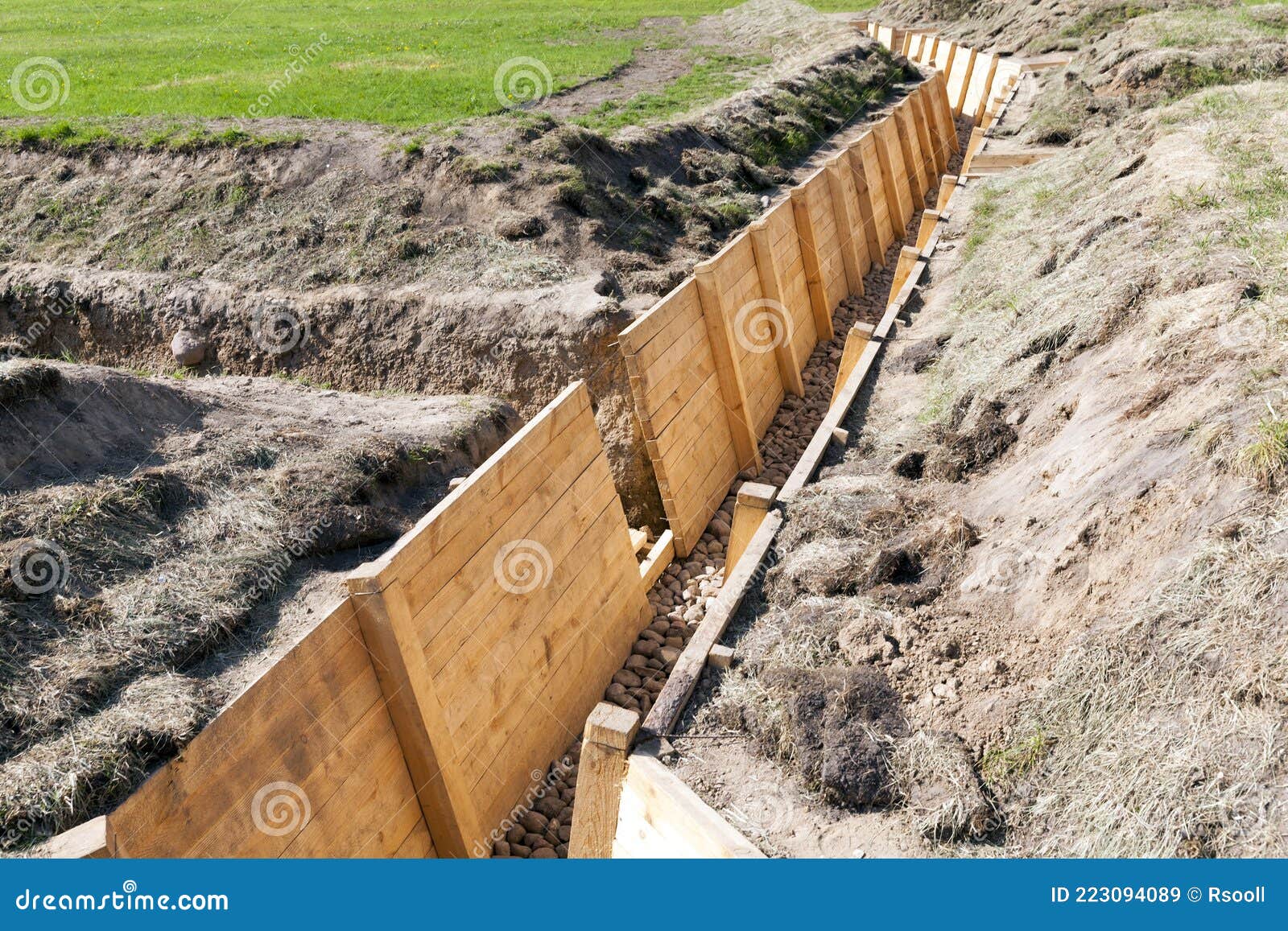 Decorative Construction in the Trenches for Easy Movement Stock Image ...