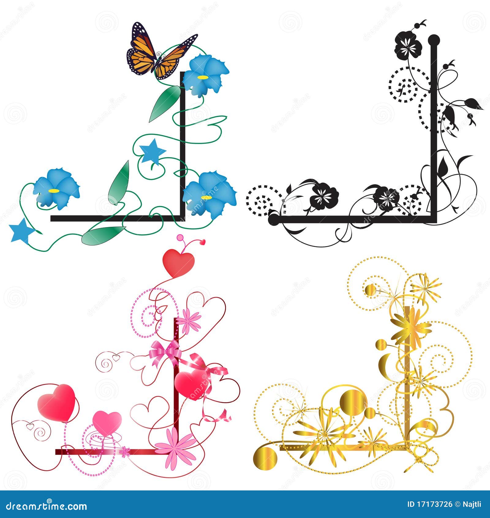 Decorative corner stock vector. Illustration of floral - 17173726