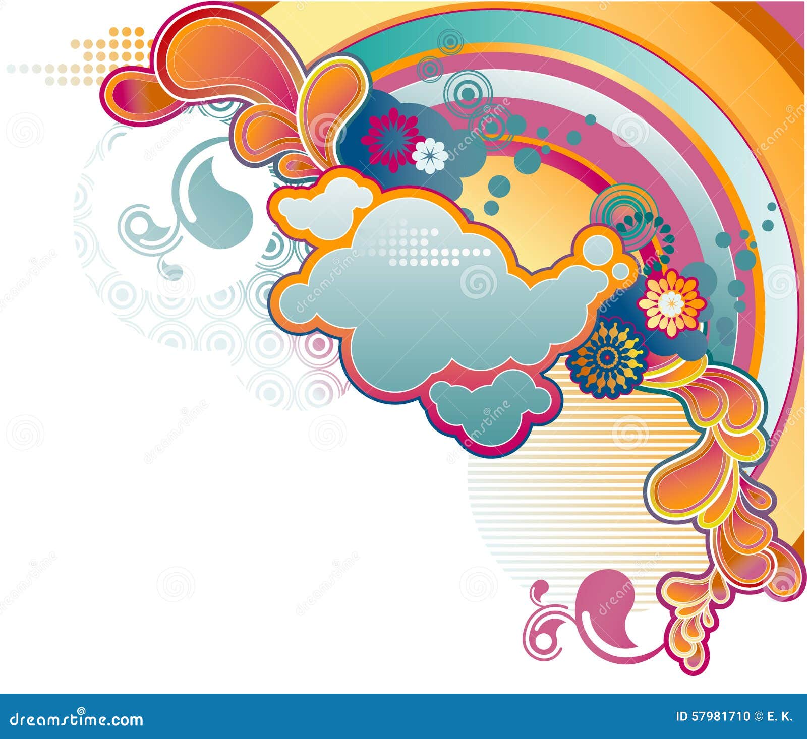 Decorative Corner with Cloud Stock Vector - Illustration of corner ...