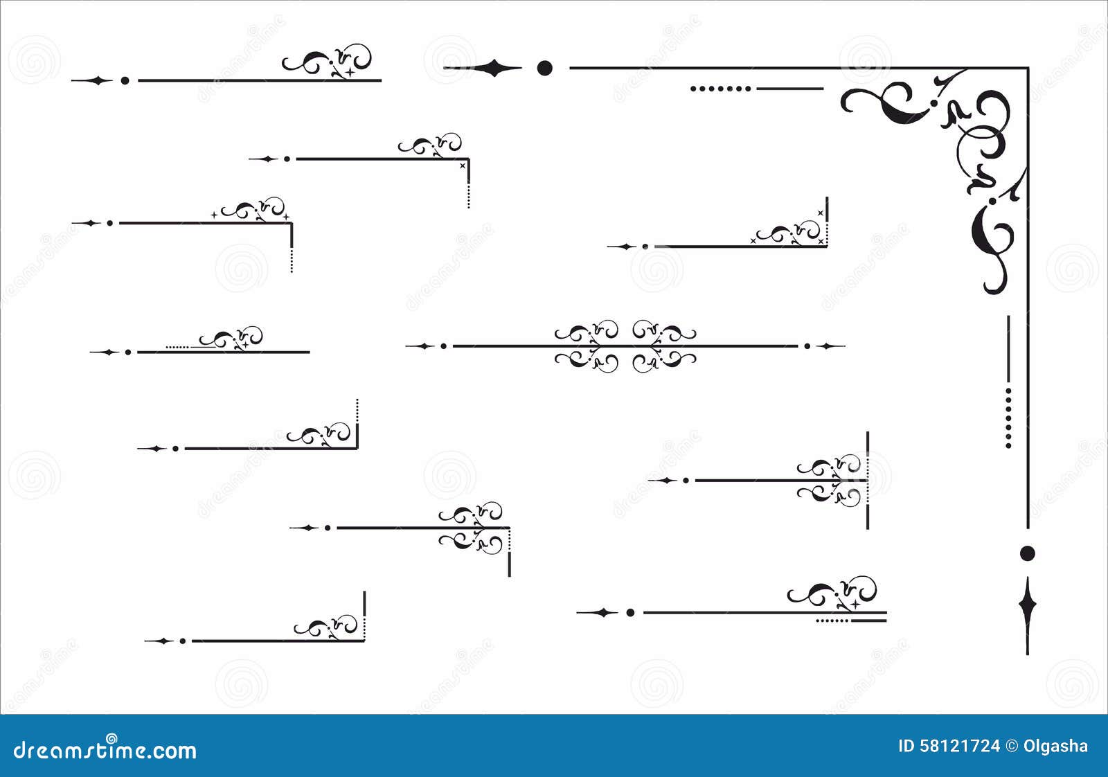 Decorative Corner and Divider Element Stock Vector - Illustration of ...