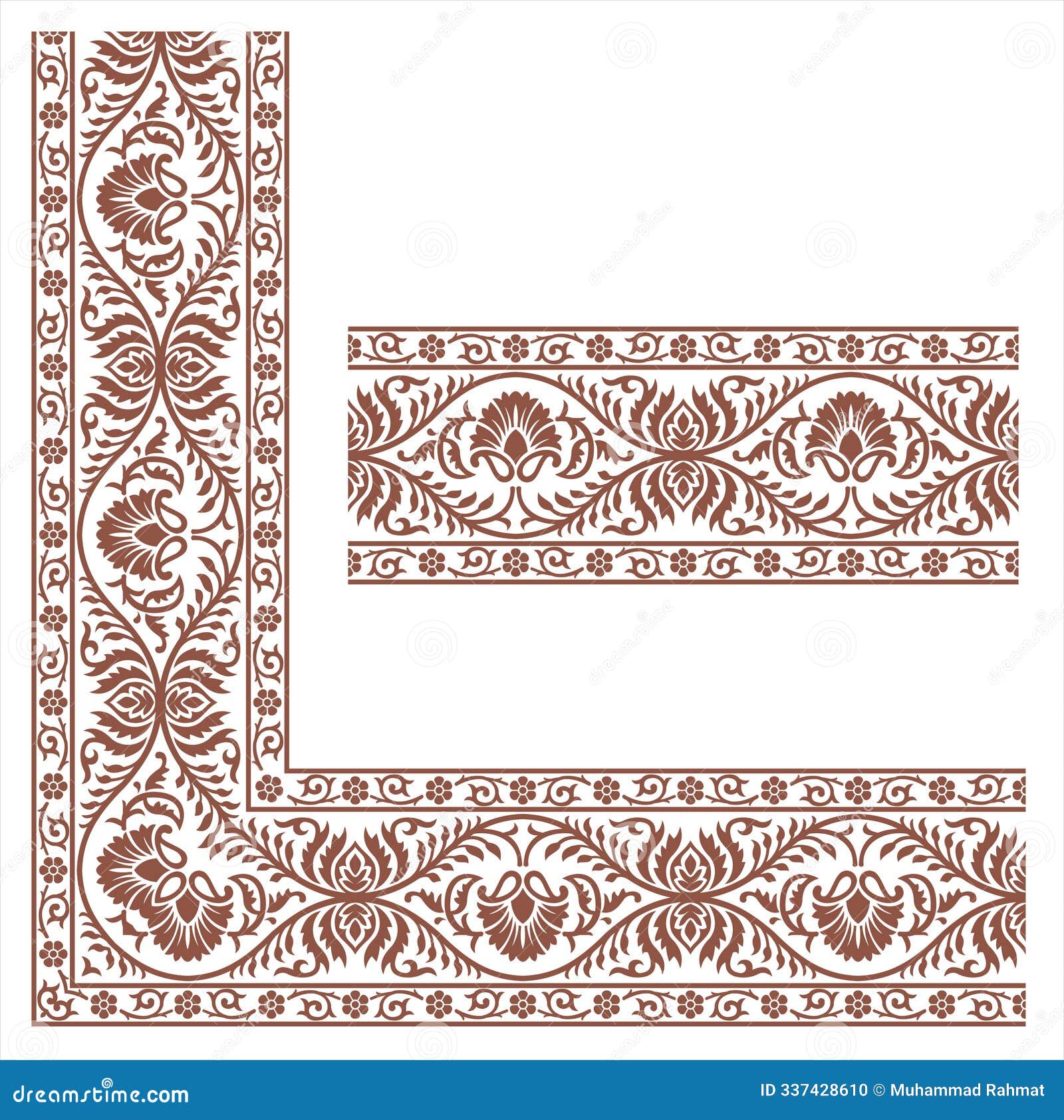 Decorative Corner Frame Border, Nice Floral Motif Stock Illustration ...