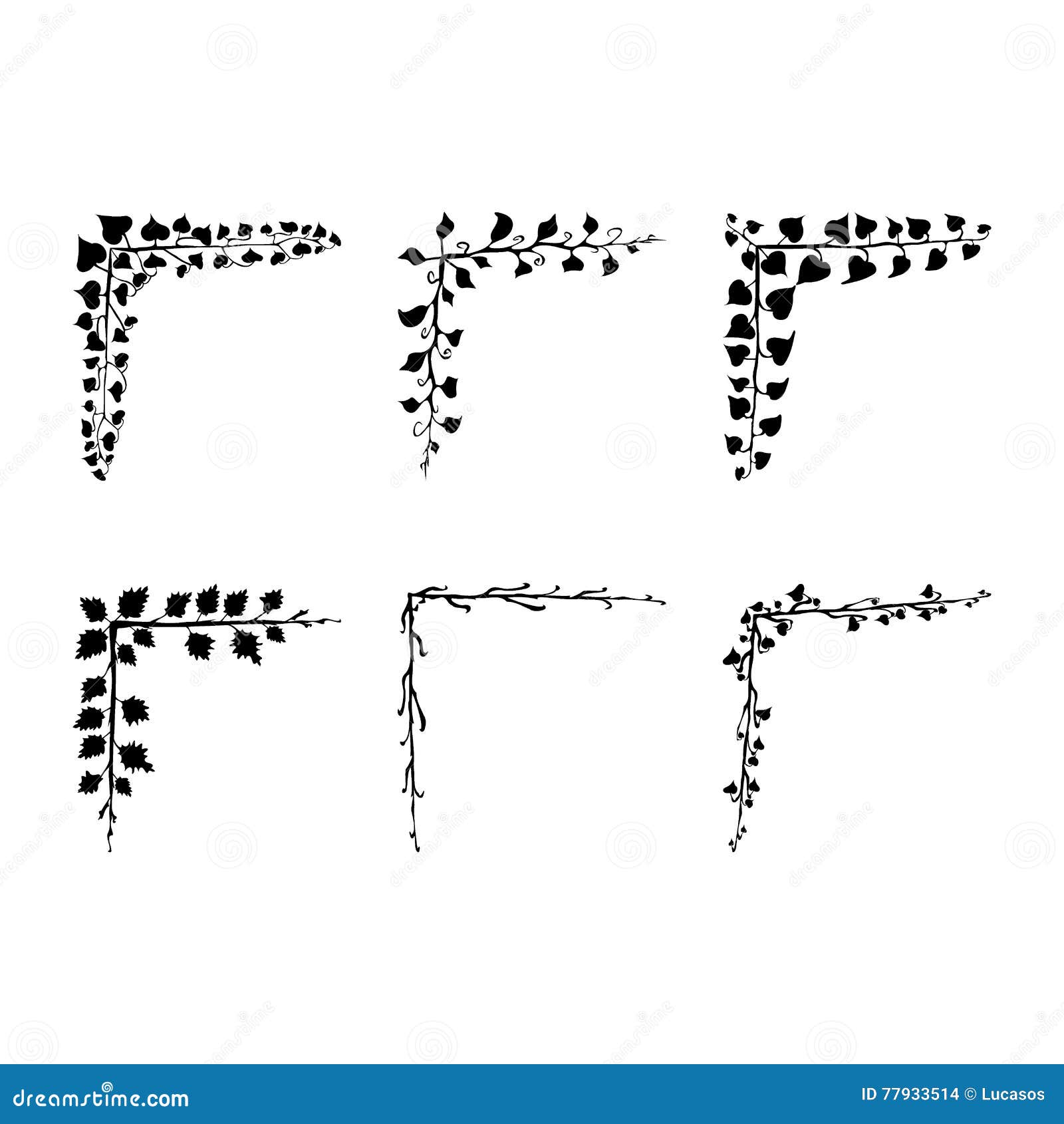 Decorative Corner Frame Set Stock Vector - Illustration of fashioned ...