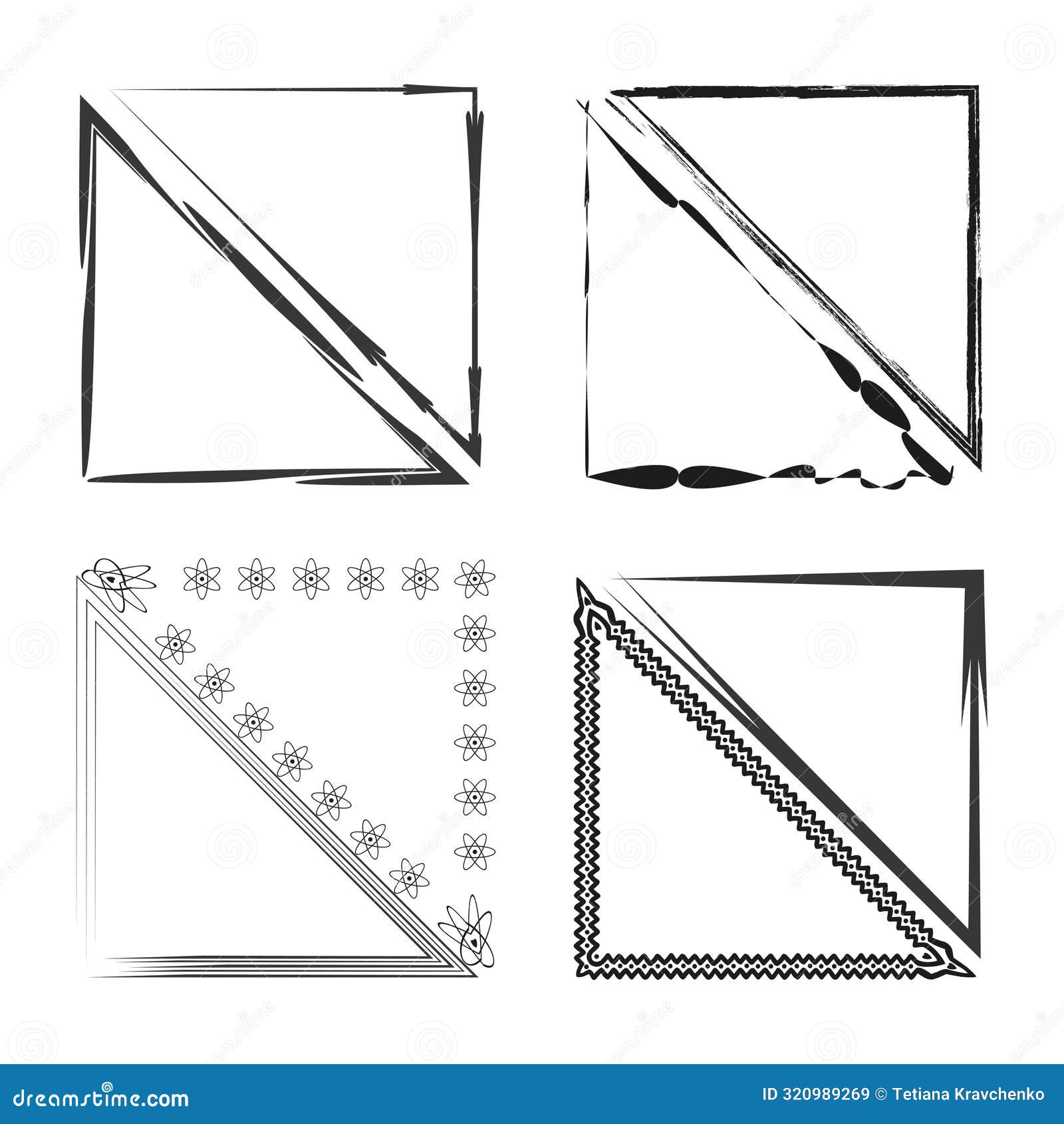 Decorative Corner Frames. Diverse Artistic Styles. Intricate Line ...