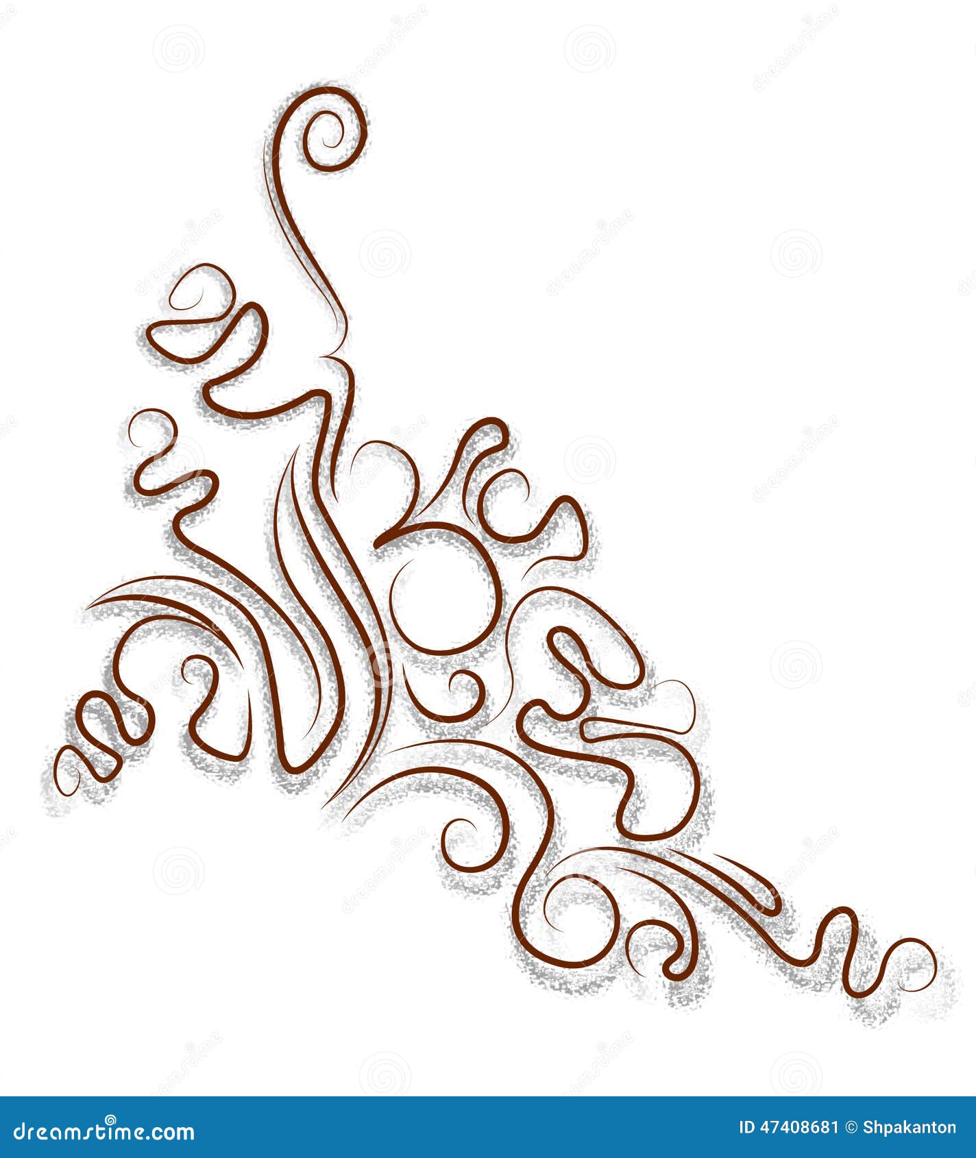 Decorative Corner with Shadow Stock Vector - Illustration of curl ...
