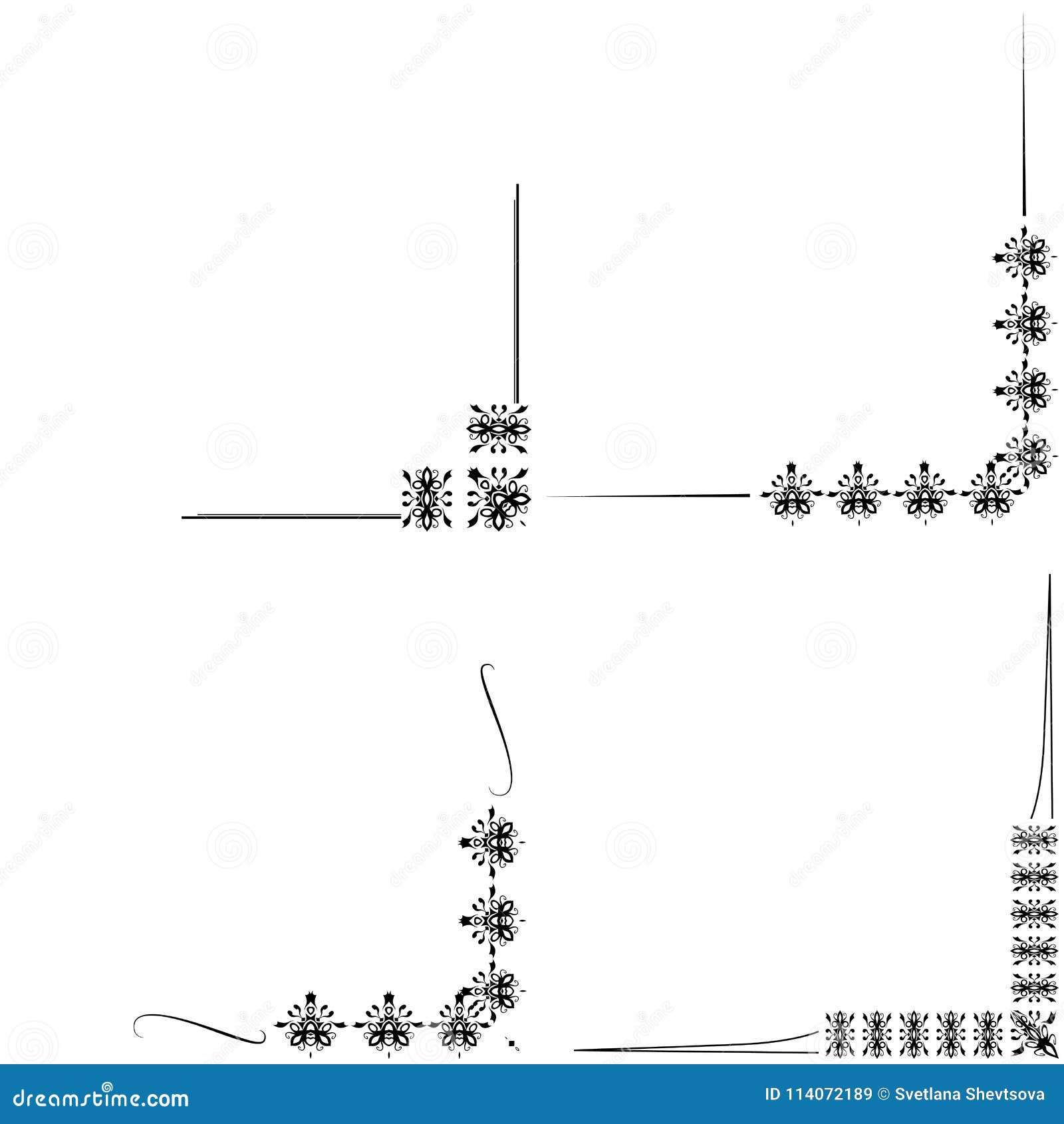 Decorative Corners Set for Graphic Design Projects Stock Vector ...