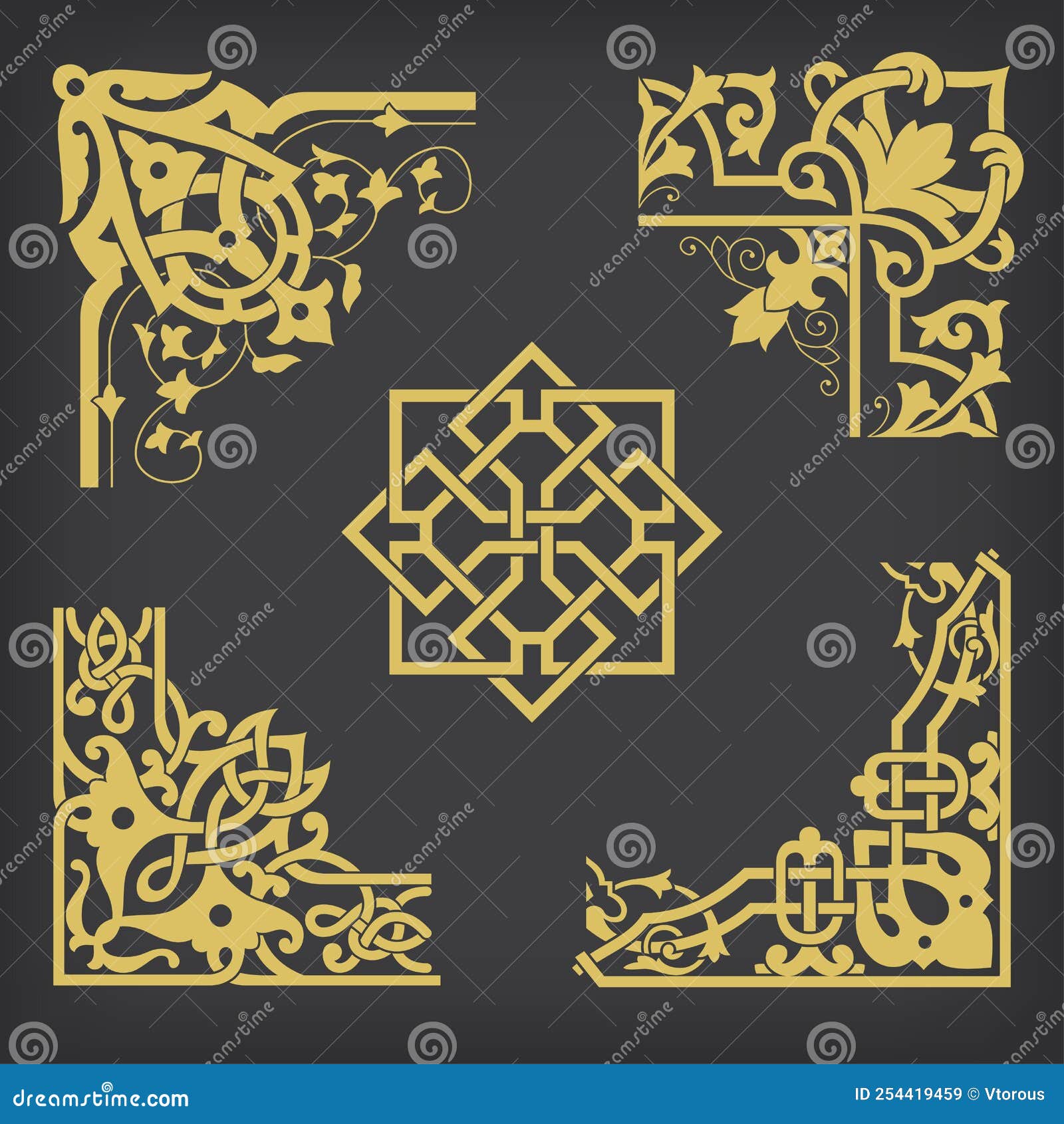 Decorative corners stock vector. Illustration of frame - 254419459