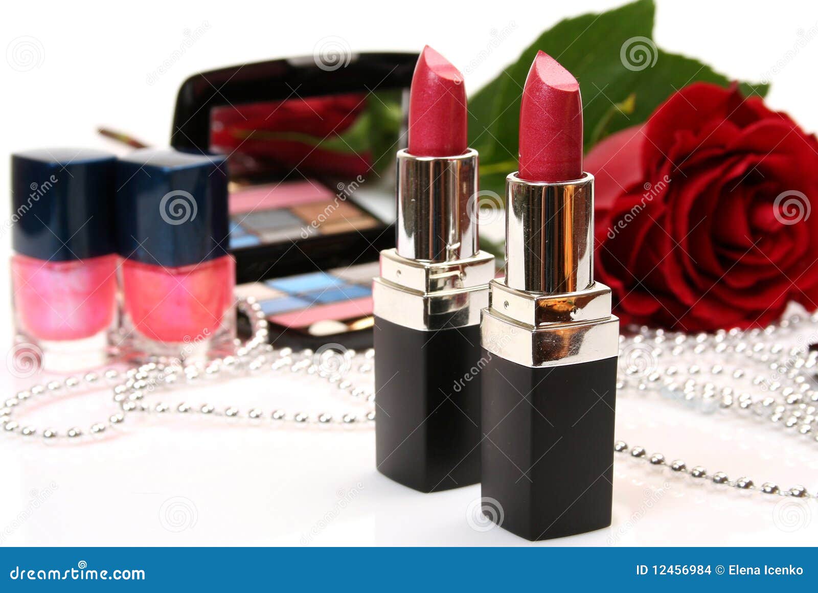 Decorative cosmetics stock photo. Image of rose, decorative - 12456984