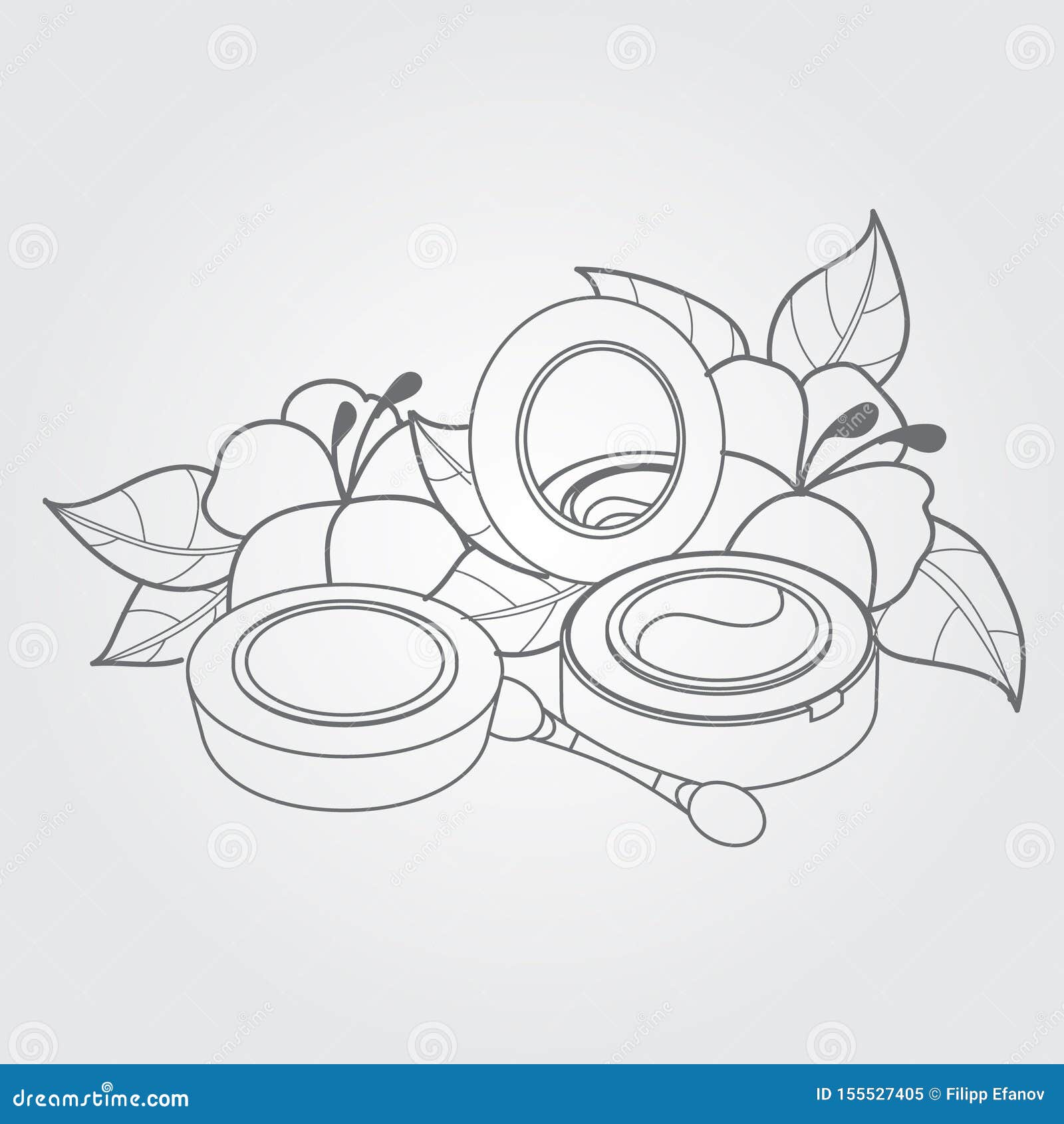 Decorative Cosmetics, Blush and Shadow. Makeup Tools Stock Illustration ...