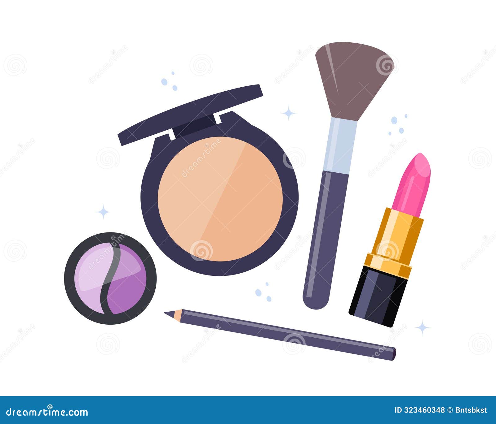 Decorative Cosmetics, Cute Composition of Icons. Everything for Make Up ...