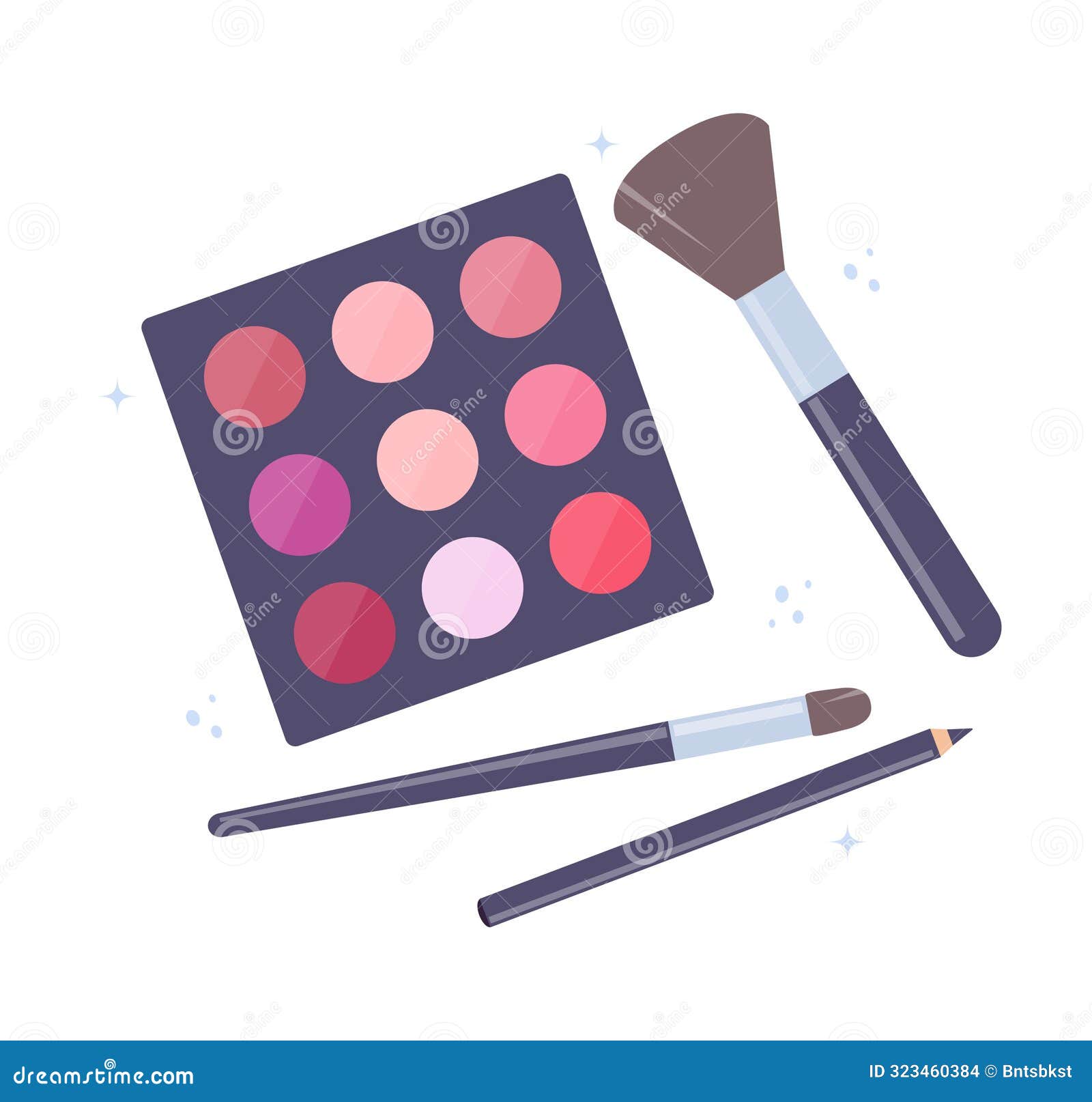 Decorative Cosmetics, Cute Composition of Icons. Everything for Make Up ...
