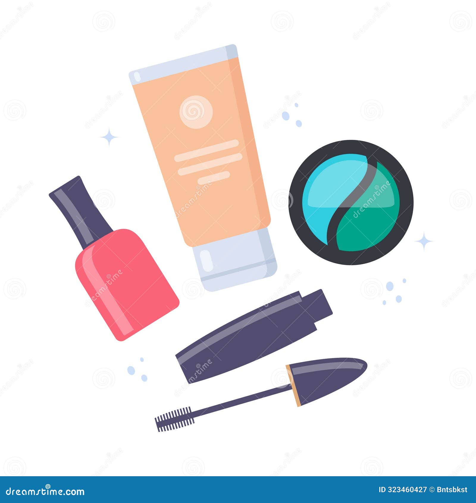 Decorative Cosmetics, Cute Composition of Icons. Everything for Make Up ...