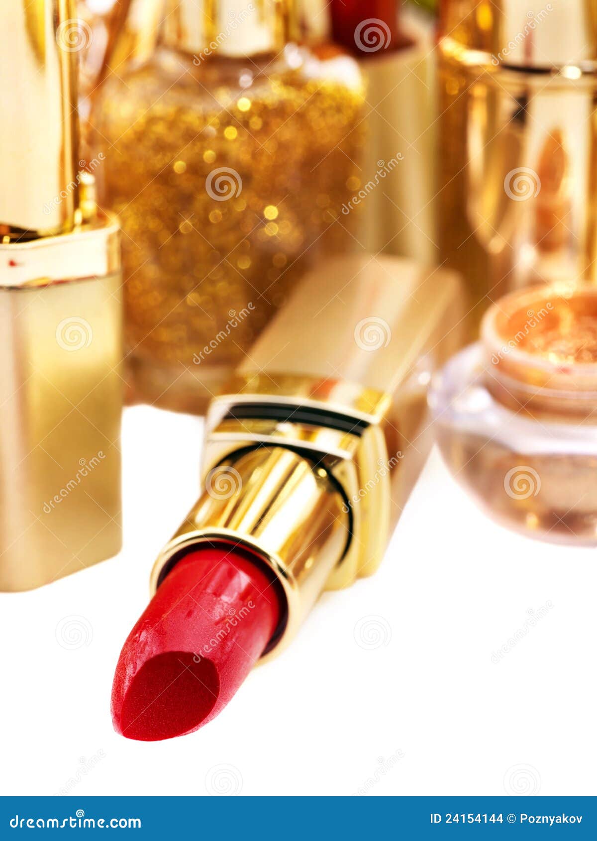 Decorative Cosmetics with Lipstick. Stock Photo - Image of applicator ...