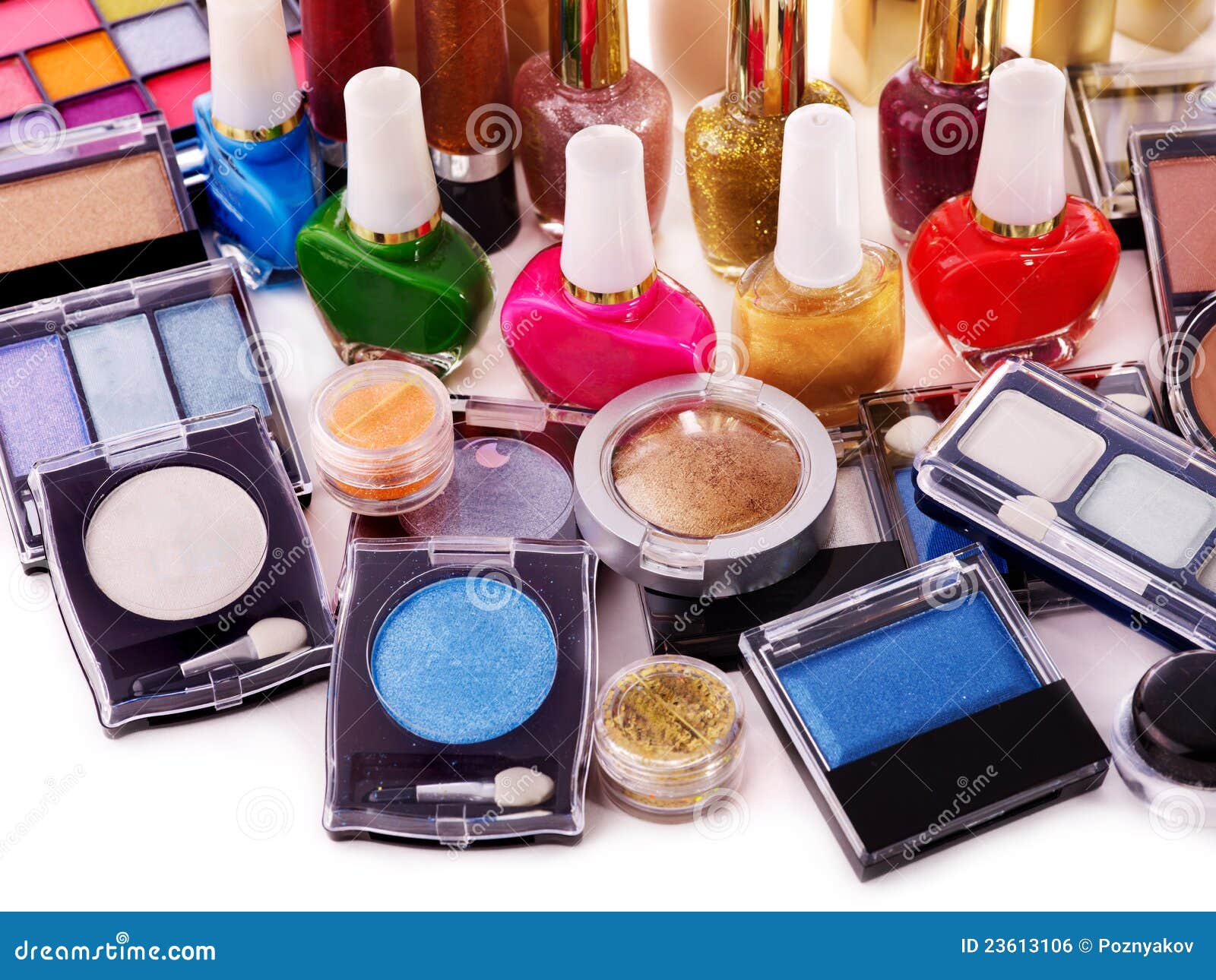 Decorative Cosmetics for Makeup. Stock Photo - Image of applicator ...