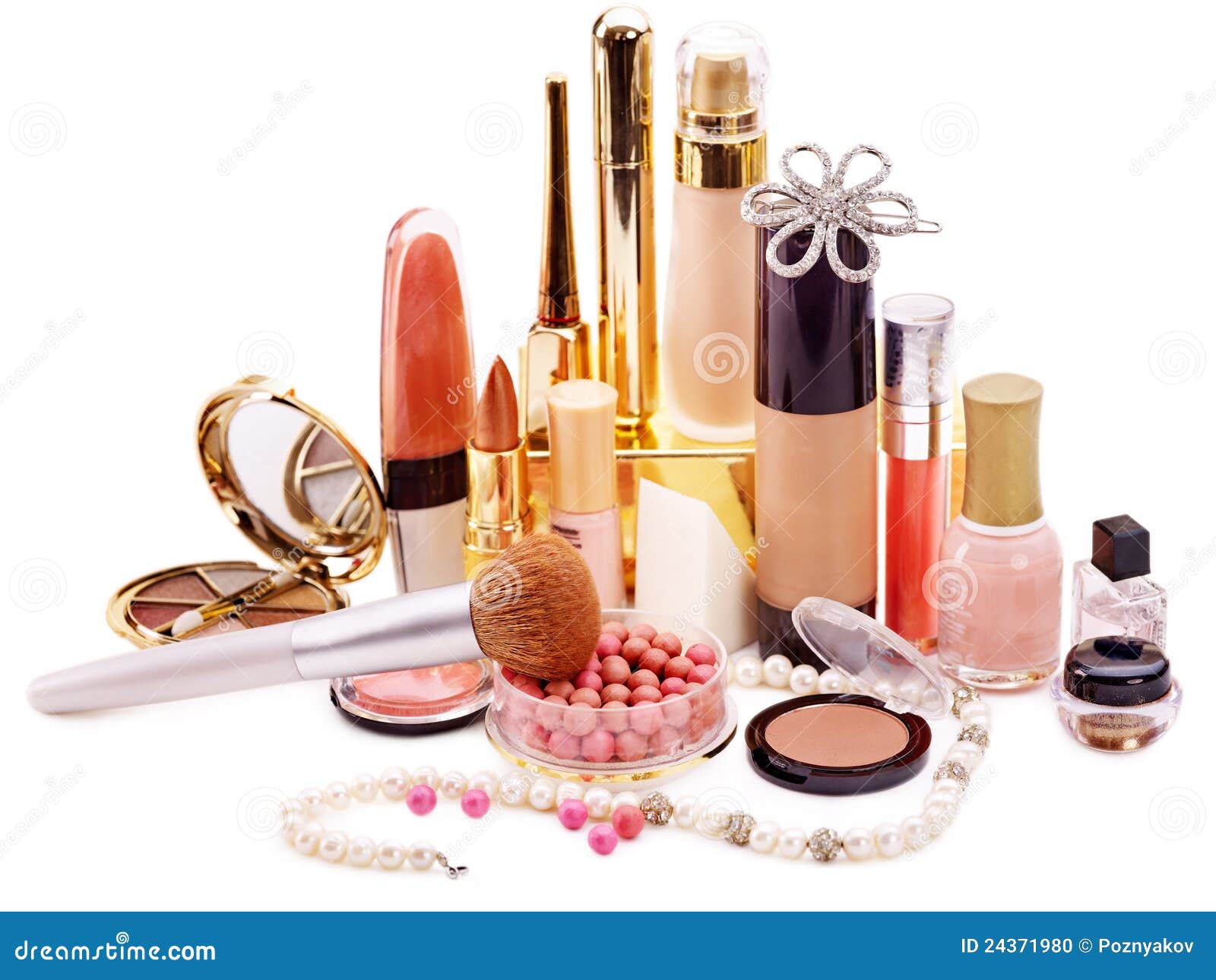 Decorative Cosmetics for Makeup. Stock Photo - Image of compact ...