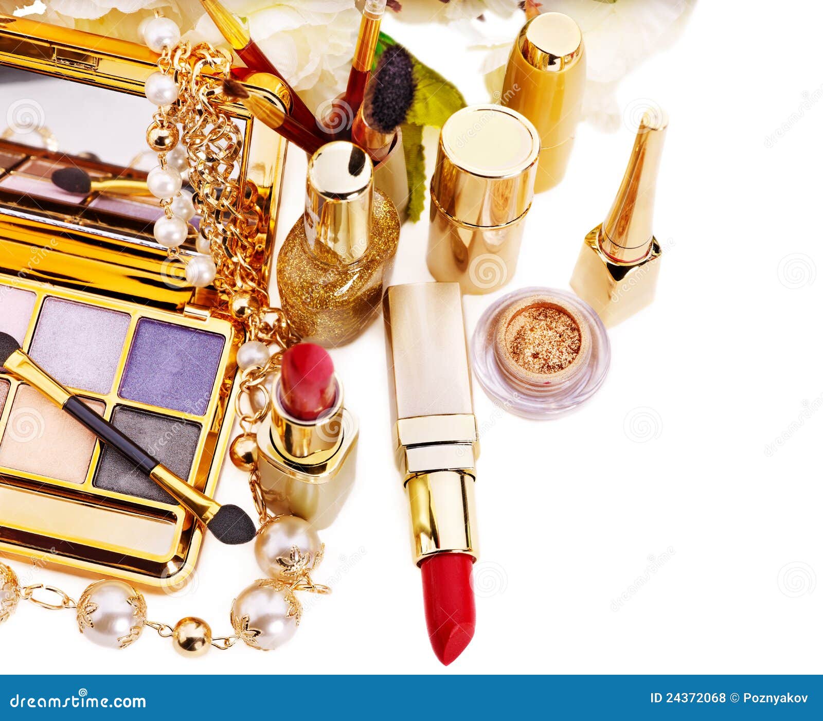 Decorative Cosmetics for Makeup. Stock Photo - Image of beads ...