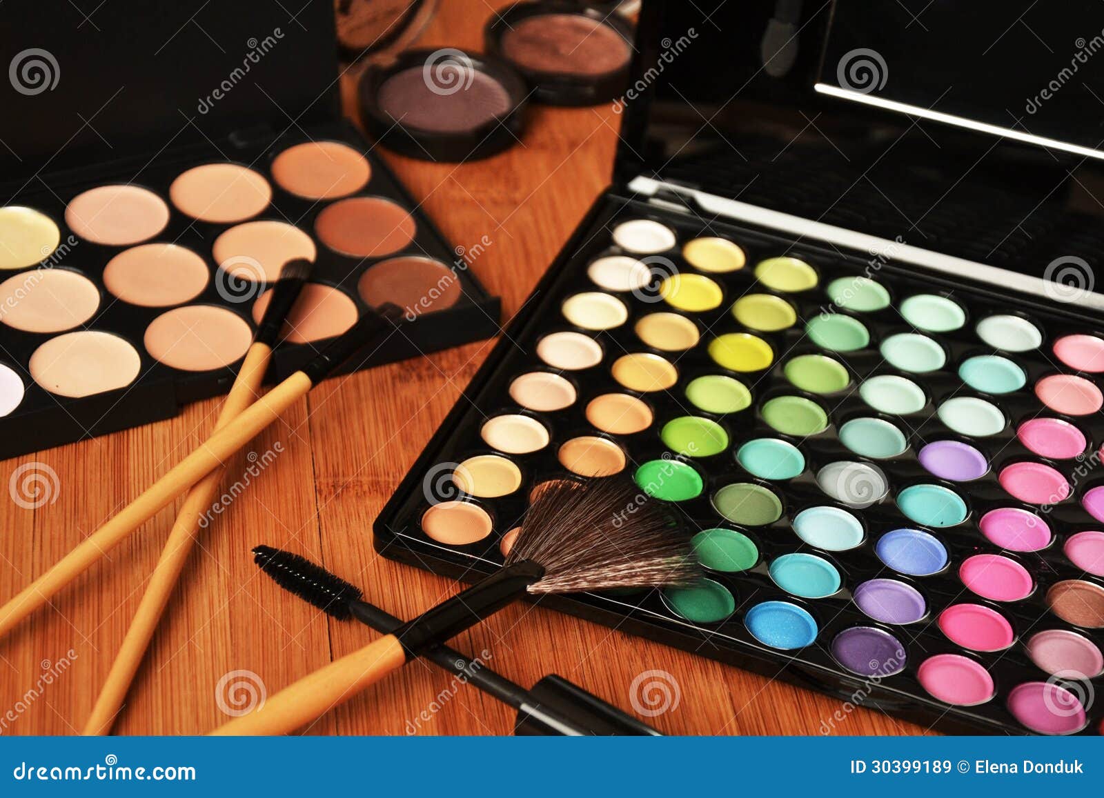 Decorative Cosmetics for Makeup Stock Image - Image of brush, colour ...