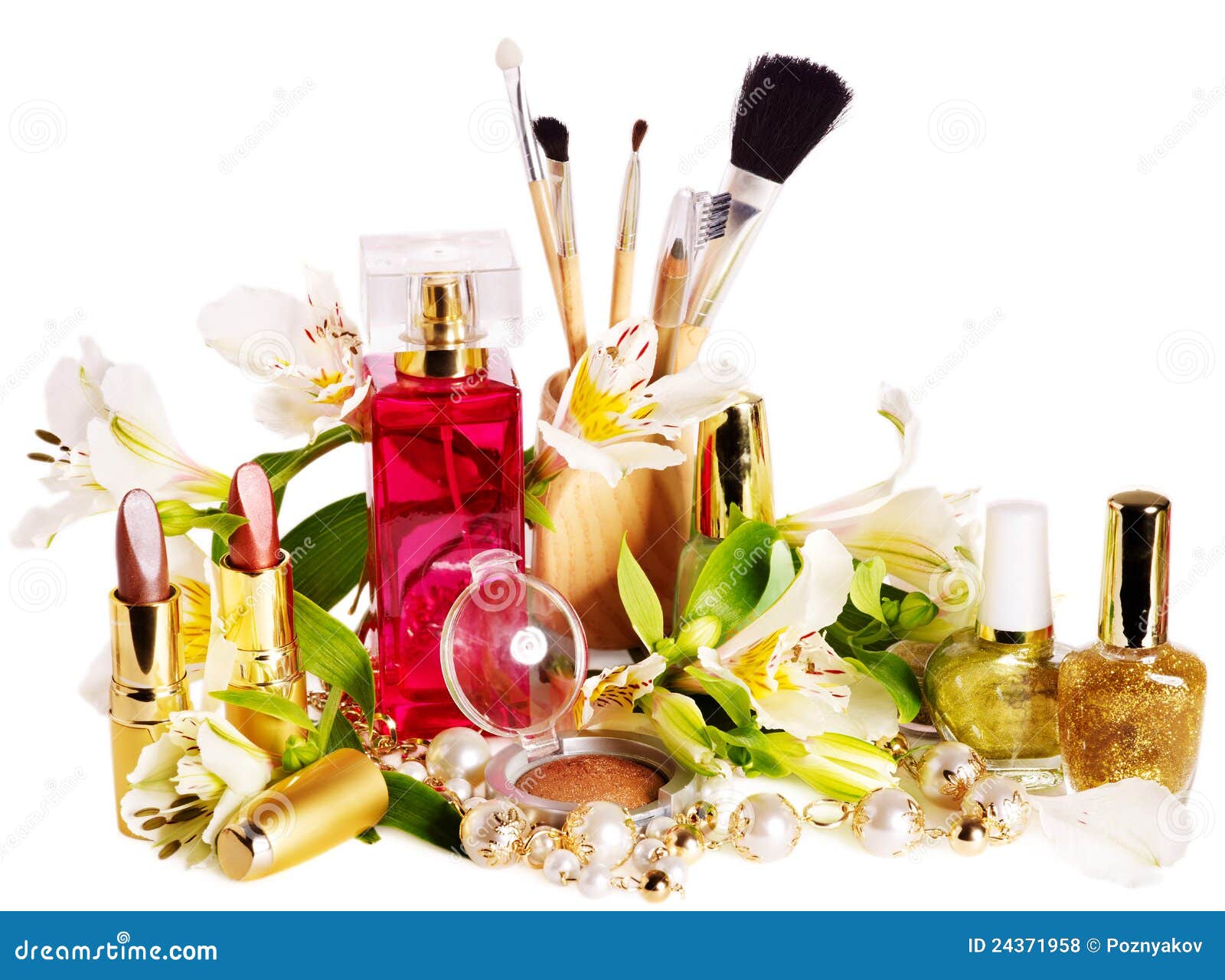 Decorative Cosmetics and Perfume. Stock Photo - Image of color, female ...