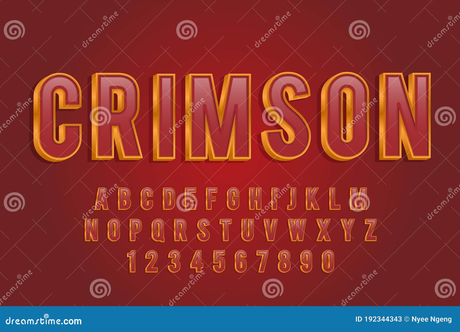 Decorative Crimson Font and Alphabet Vector Stock Vector - Illustration ...