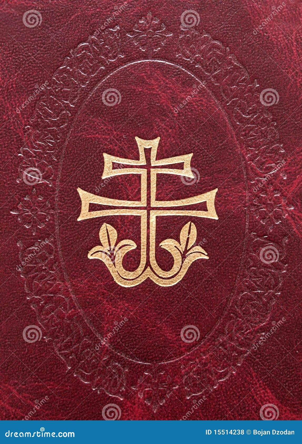 Decorative Cross on Leather Stock Photo - Image of design, reddish ...