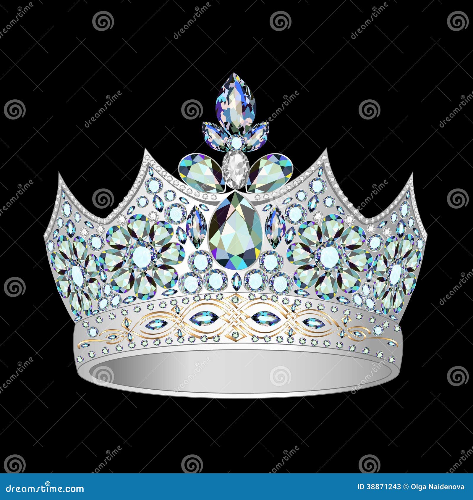 Decorative Crown of Silver and Precious Stones Stock Vector ... Decorative Crown of Silver and Precious Stones Stock Vector ...