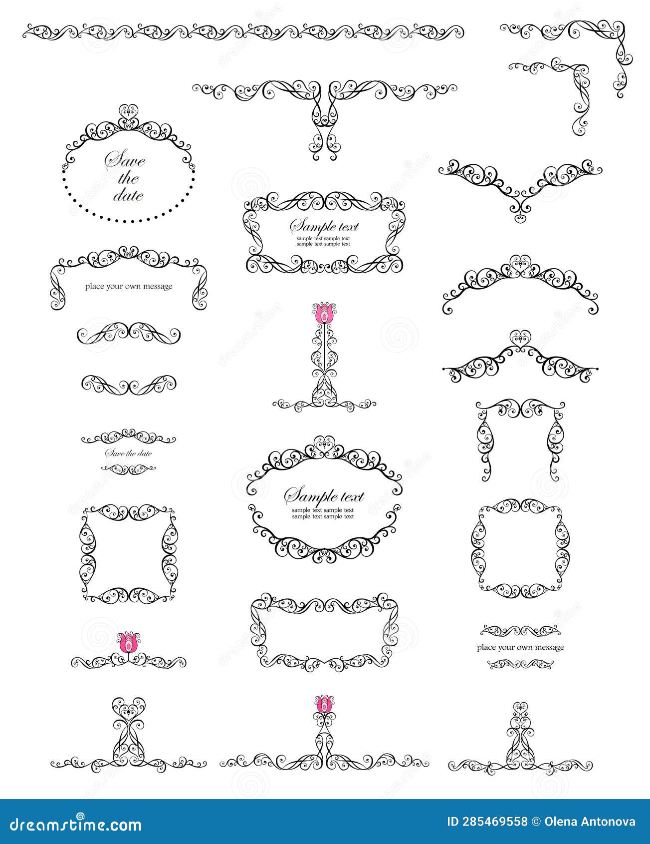 Decorative Curled Decor, Headers, Frames, Arabic Stylish Black Pattern ...