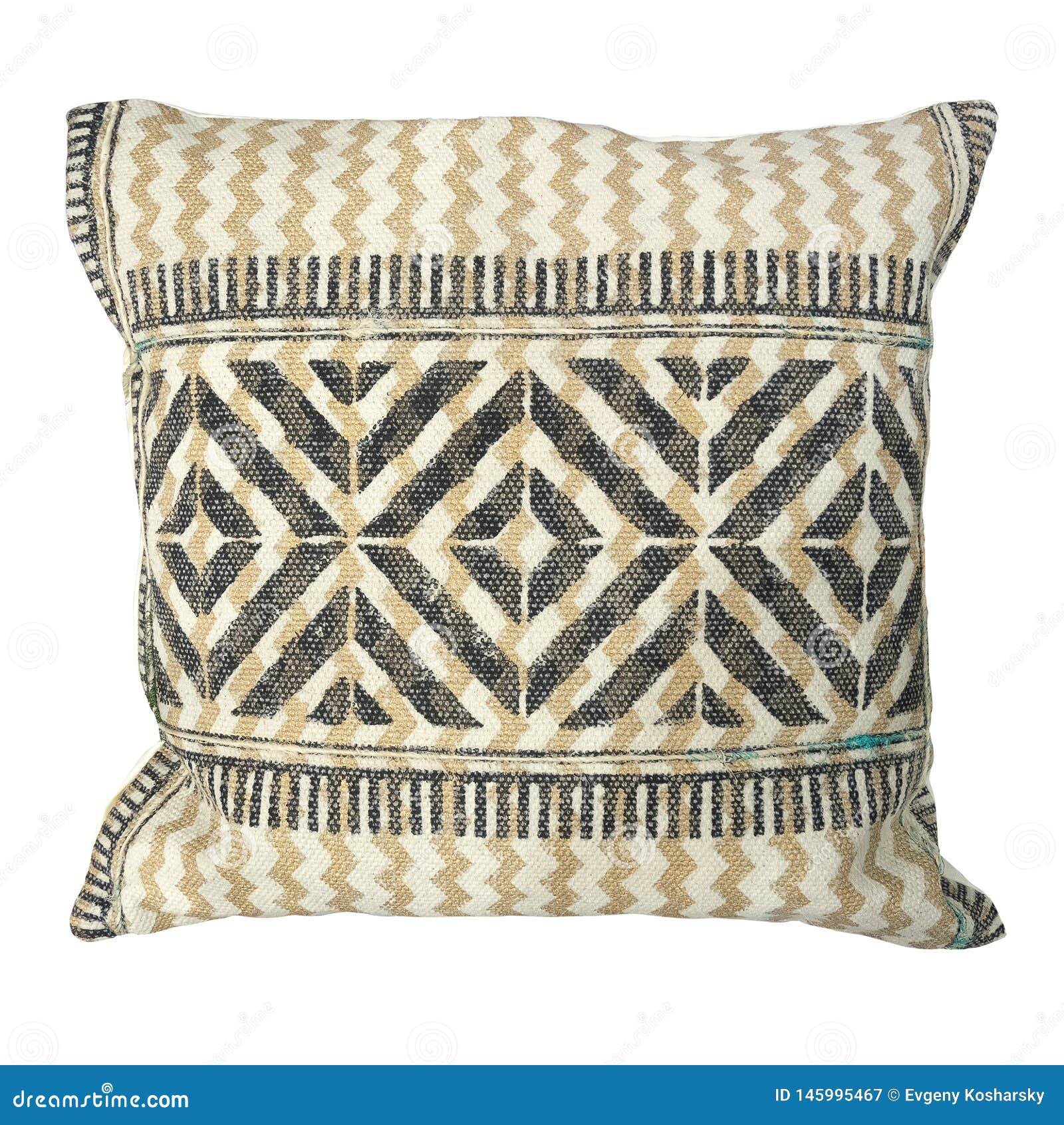Decorative Cushion with Knitted Pattern Stock Image - Image of design ...