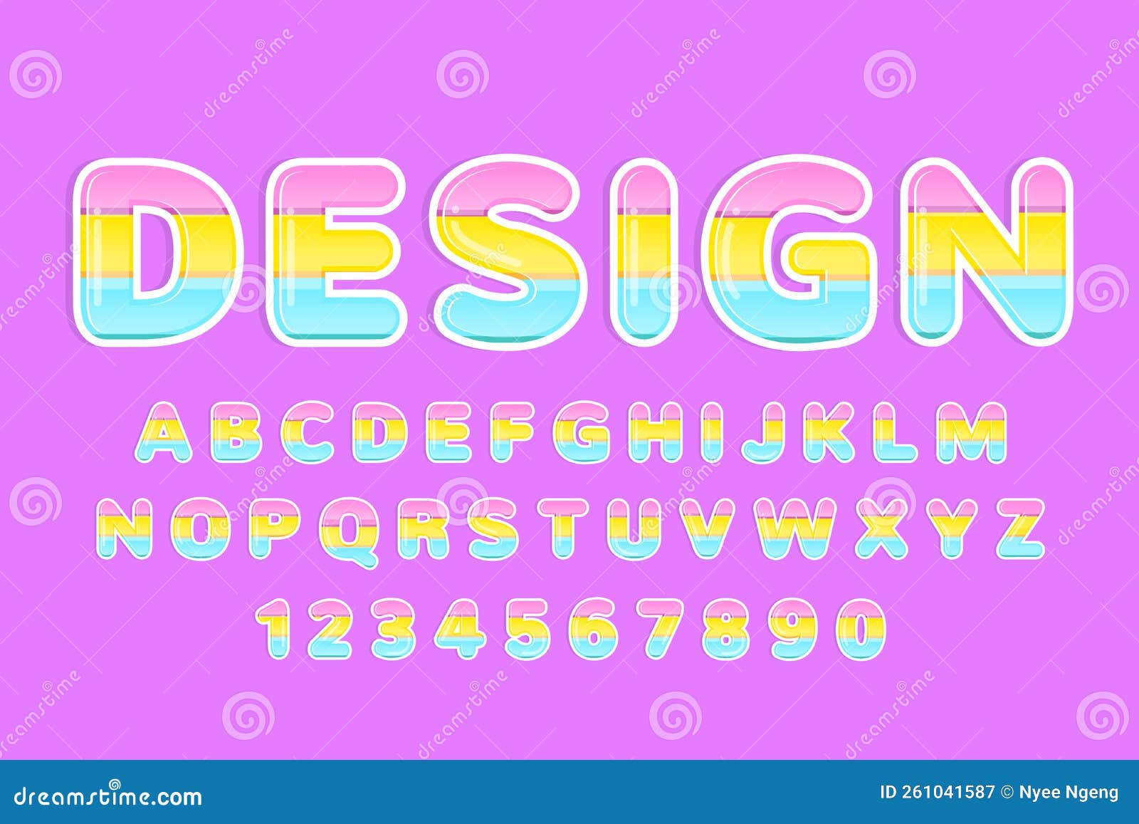 Decorative Cute Colorful Rainbow Alphabet Vector Stock Illustration ...