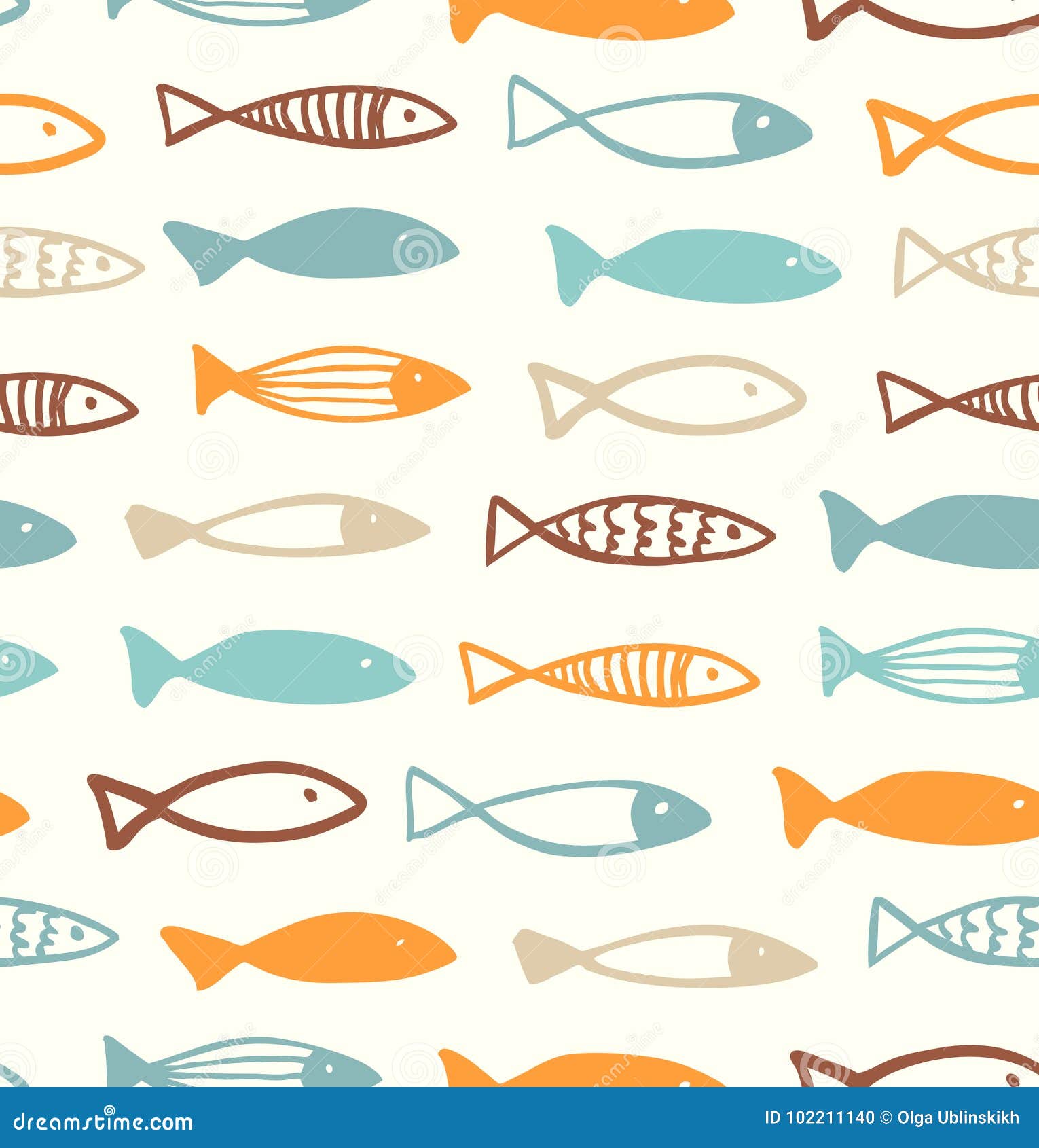Fish In The Sea. Seamless Texture. Cartoon Vector | CartoonDealer.com ...