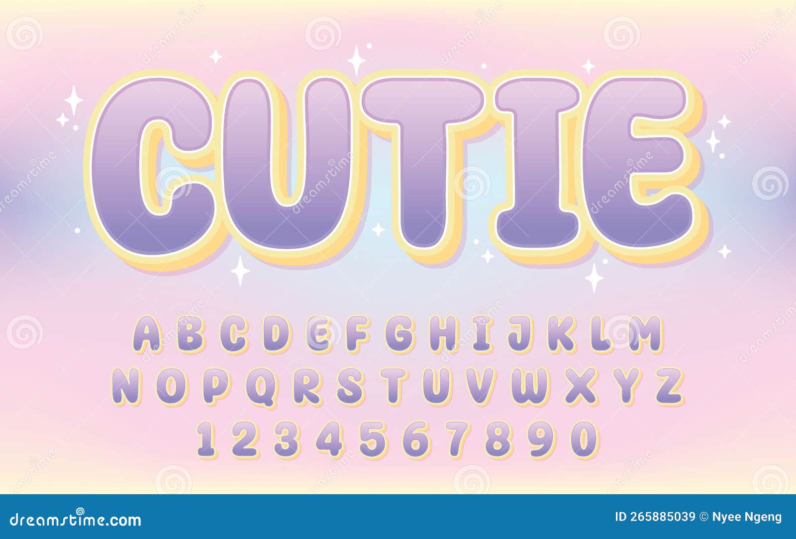 Decorative Cutie Font and Alphabet Vector Design Stock Vector ...