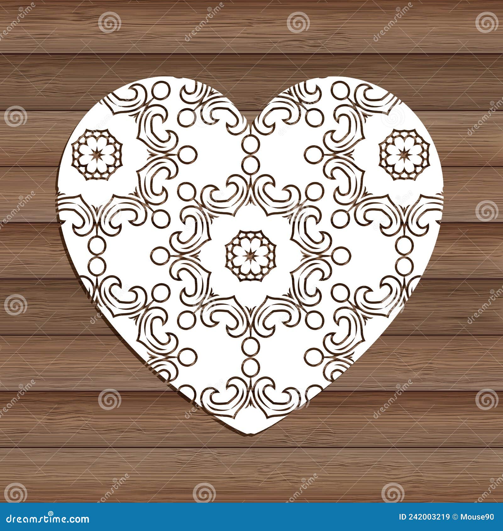 Decorative cutout heart stock vector. Illustration of pattern - 242003219