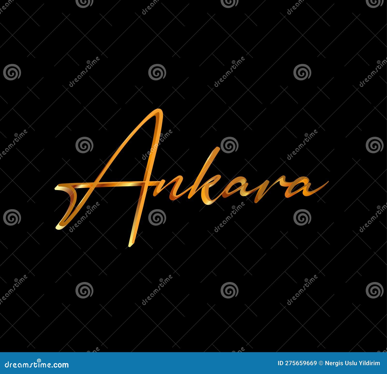 Gold ankara text stock vector. Illustration of gold - 275659669
