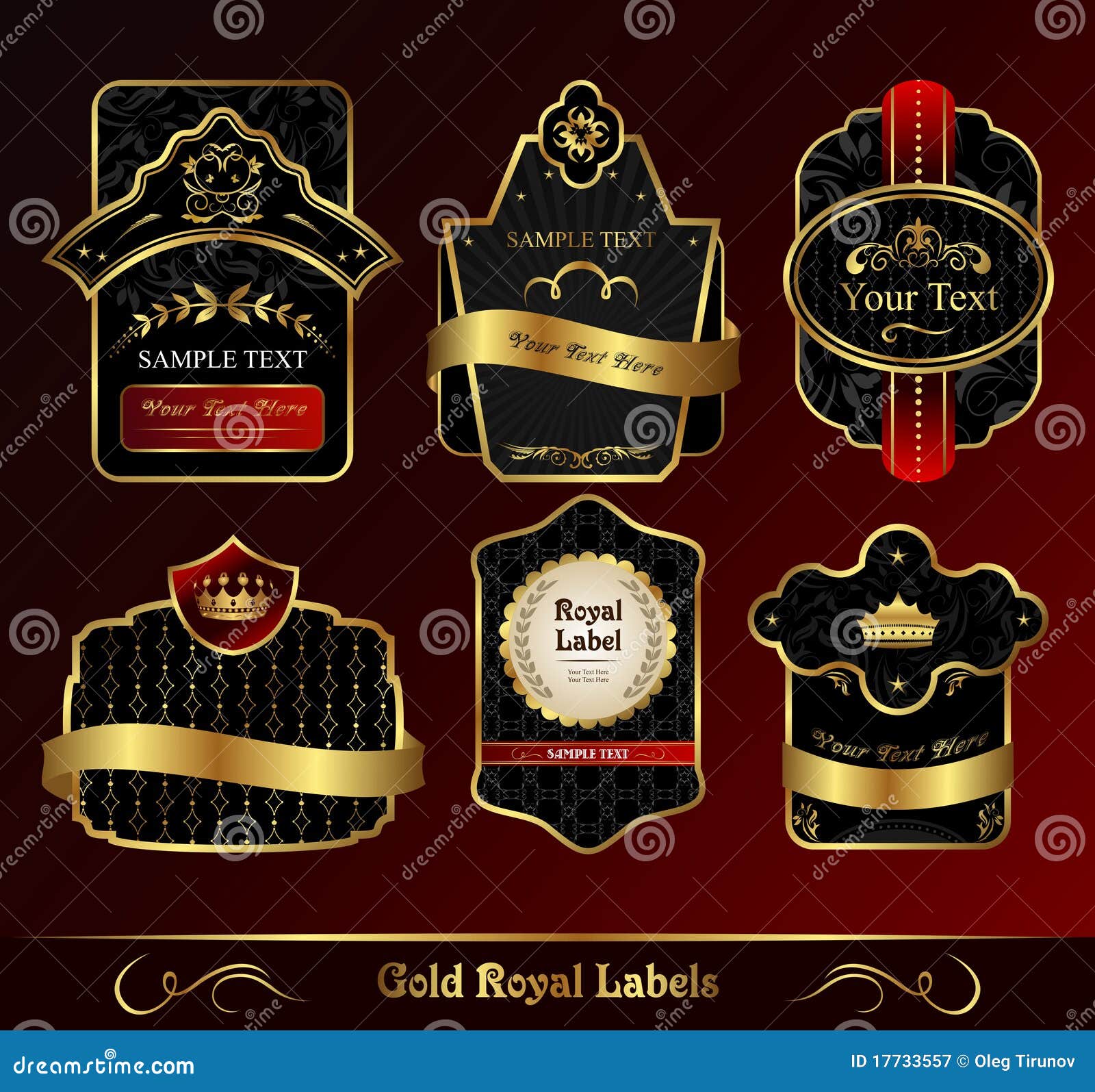 Decorative Dark Gold Frames Labels Stock Vector - Illustration of ...